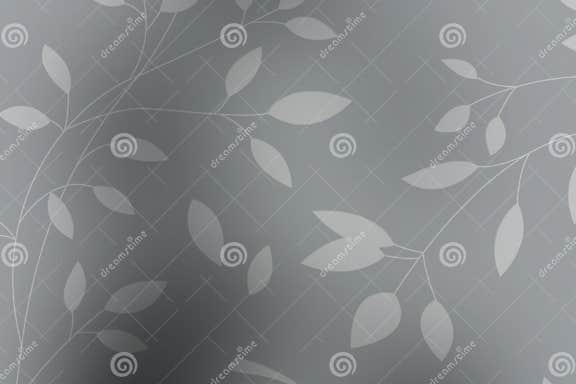 Illustration of Grey Leaves on Grey Background with Copy Space for Text ...