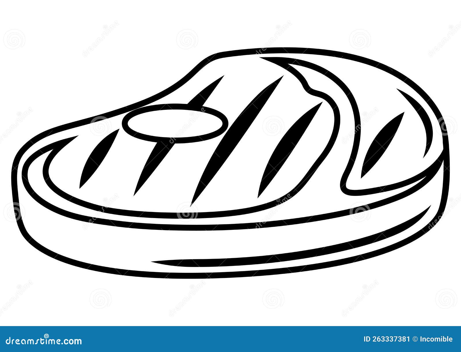 Illustration of Grilled Ribeye Steak. Bbq Product. Stylized Kitchen and ...