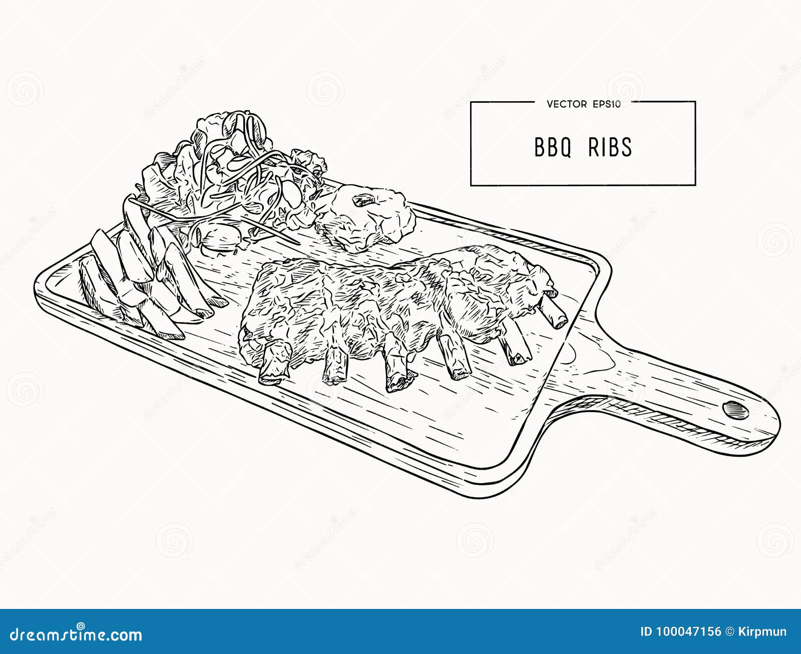 Barbecued Spare Ribs Cartoon Vector 16528693