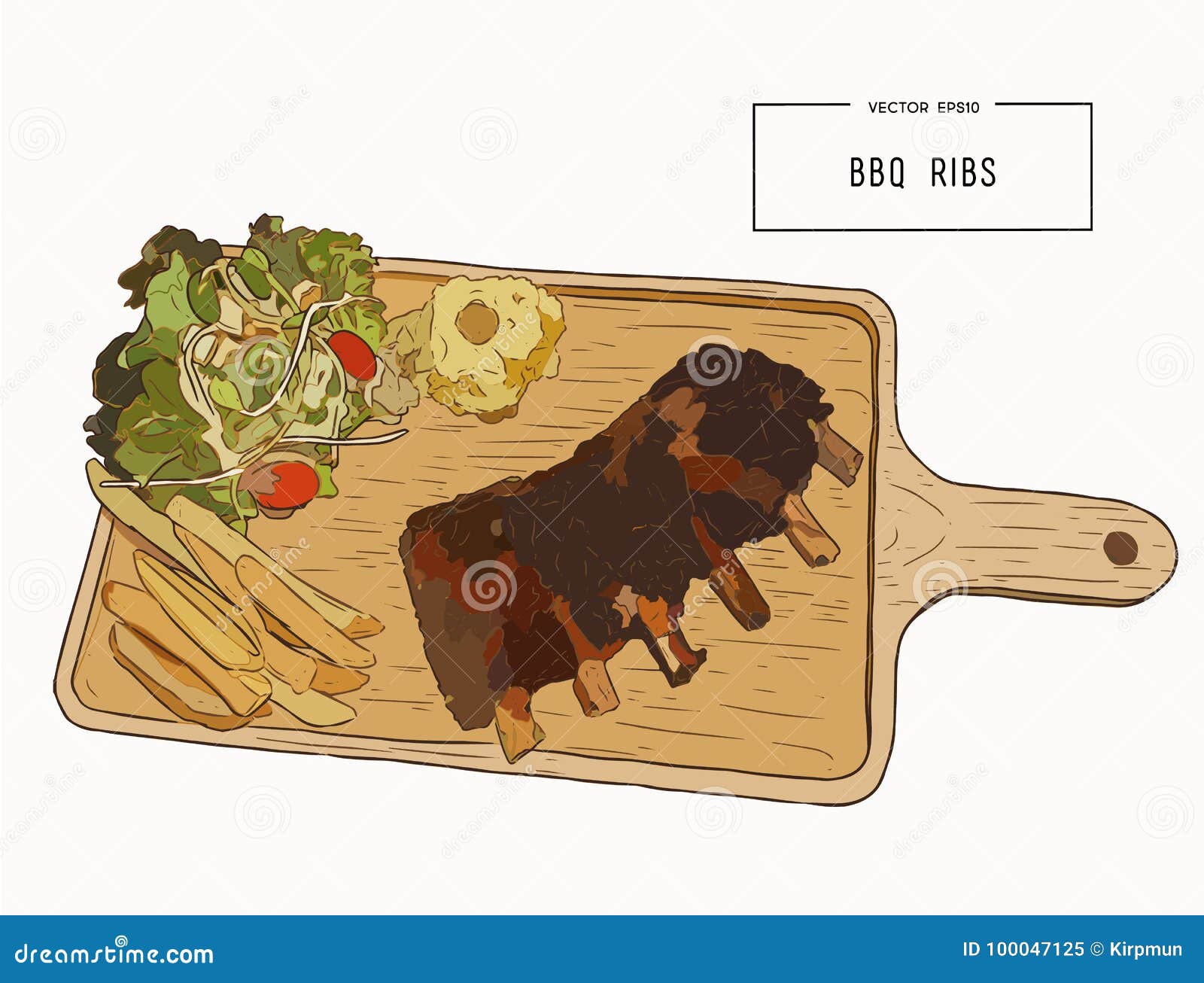 Barbecued Spare Ribs Cartoon Vector 16528693