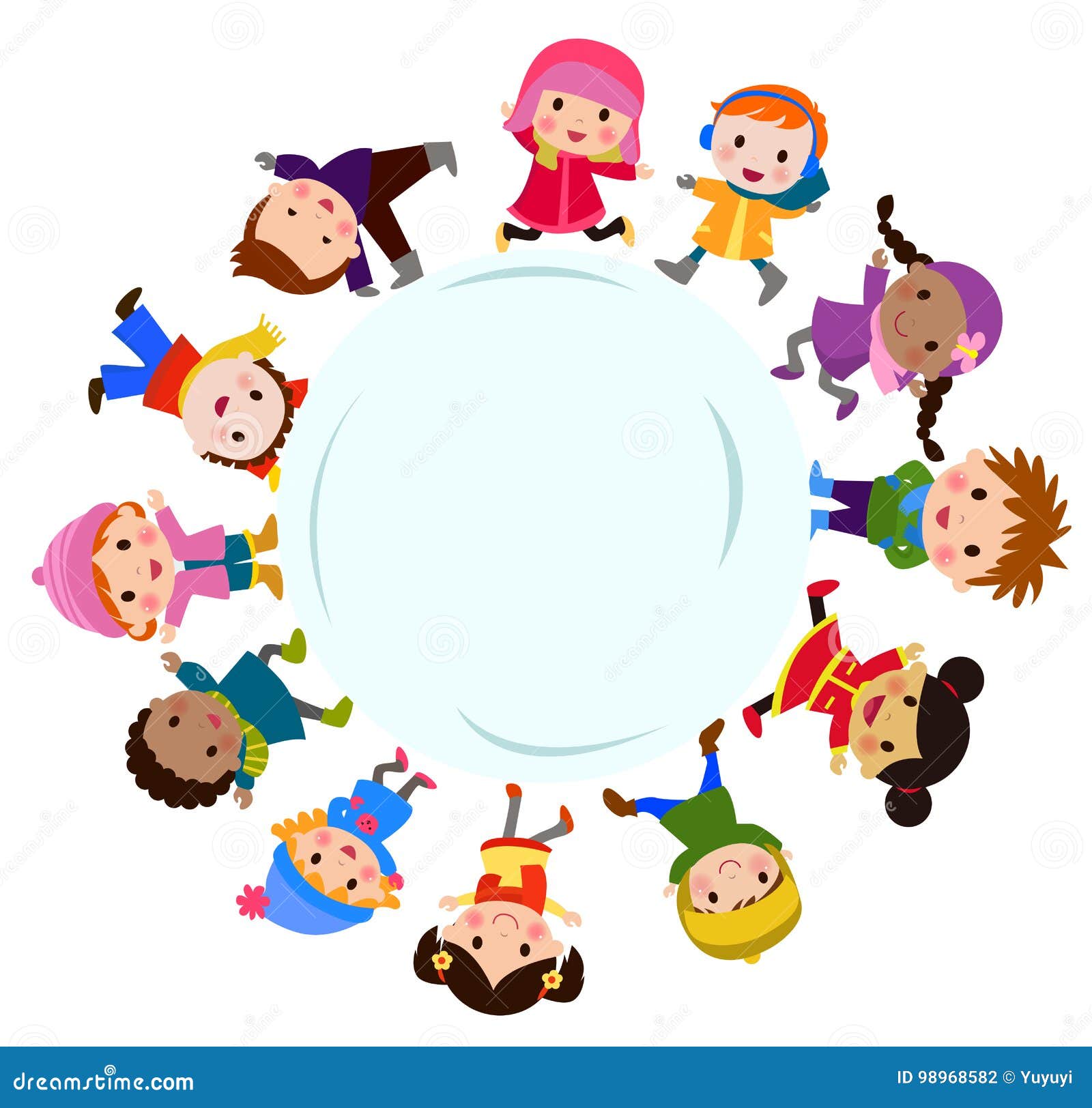 Group of children playing stock vector. Illustration of flat - 98968582