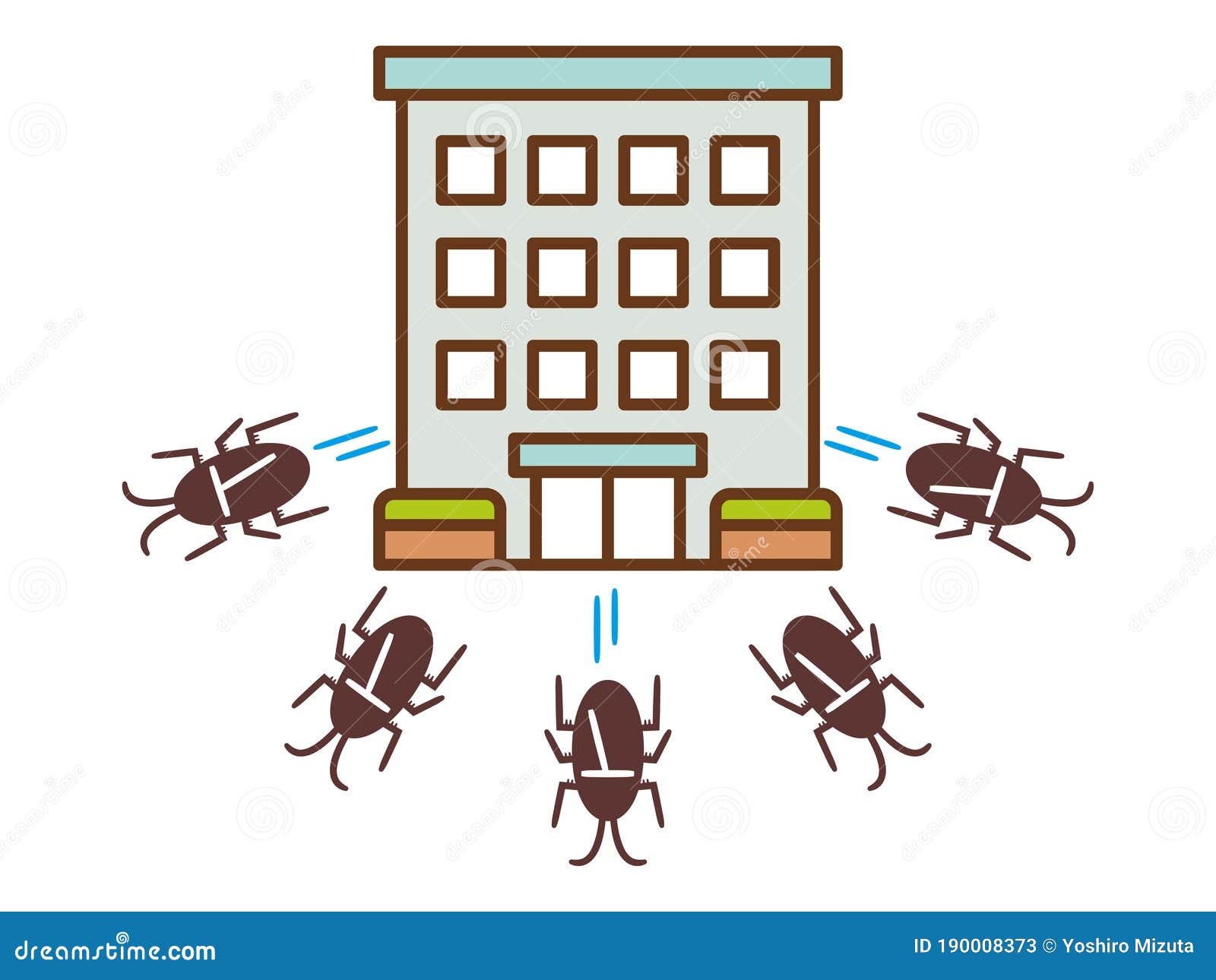 Cute Cockroaches Cartoon Standing With Smile And Waving Royalty-Free ...