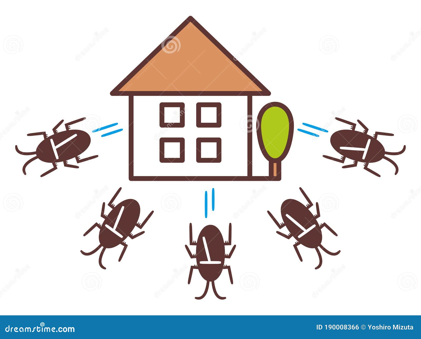 Cute Cockroaches Cartoon Standing With Smile And Waving Royalty-Free ...