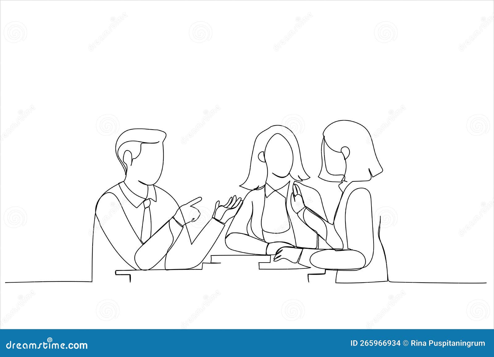 Illustration of Group of Office Worker Discuss Together. Stock Vector ...