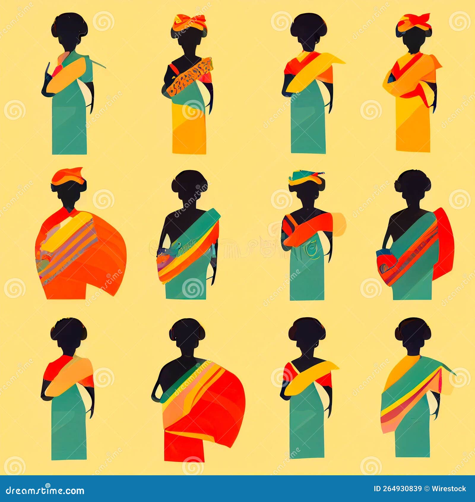 Illustration of a Group of People of the Same Ethnicity Stock ...