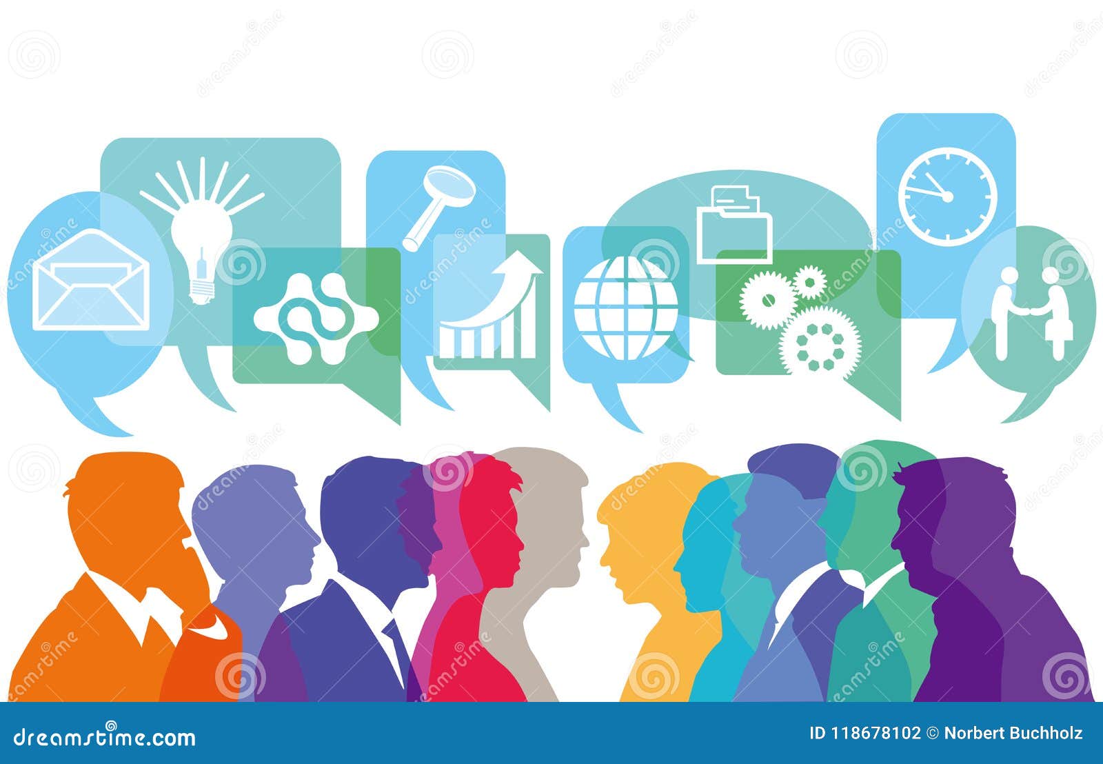 Thinking about Communication Stock Vector - Illustration of graphics ...