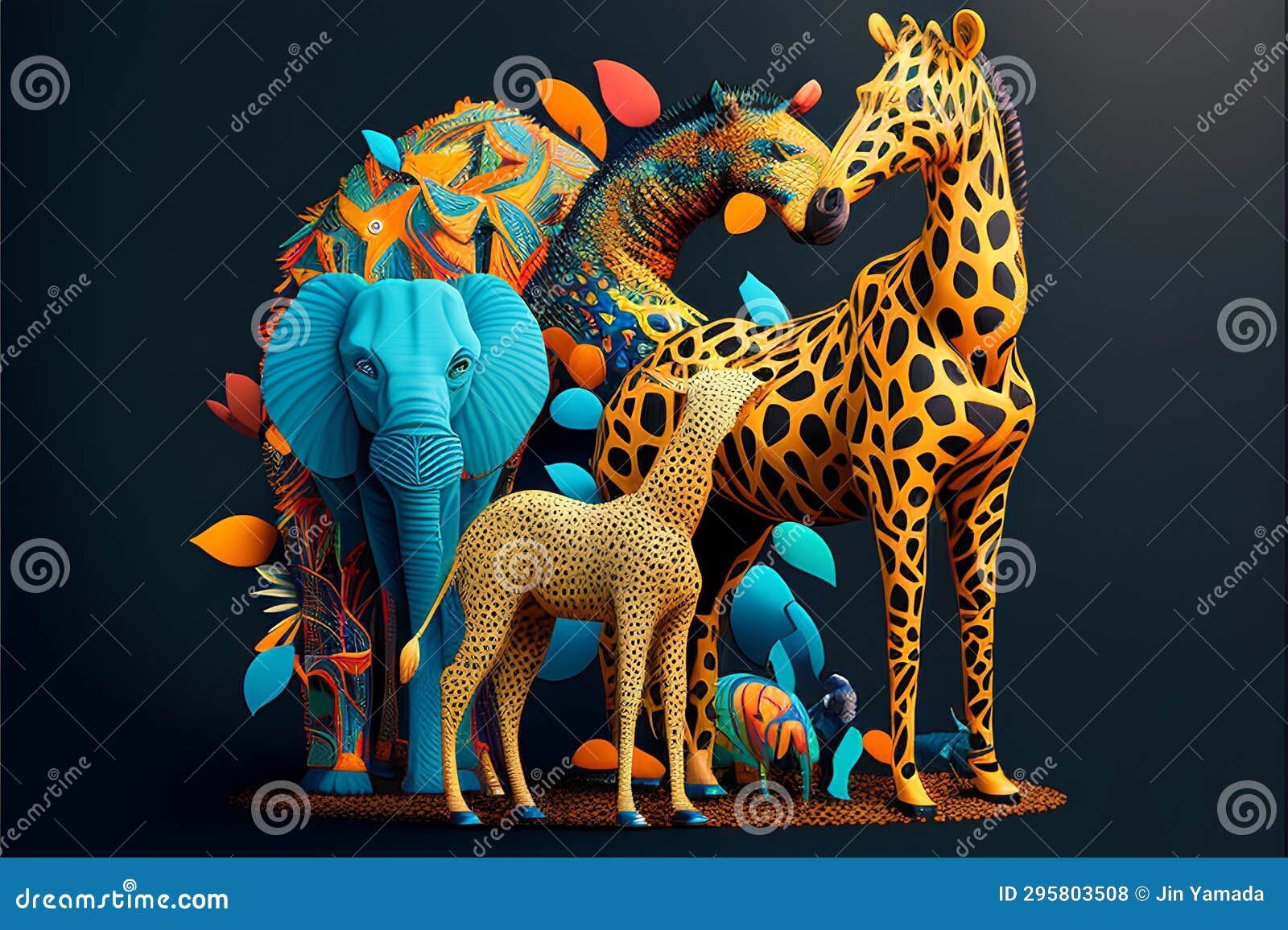 Group Of Wild Animals Gathering On The Fringe Of Forest Cartoon Vector ...