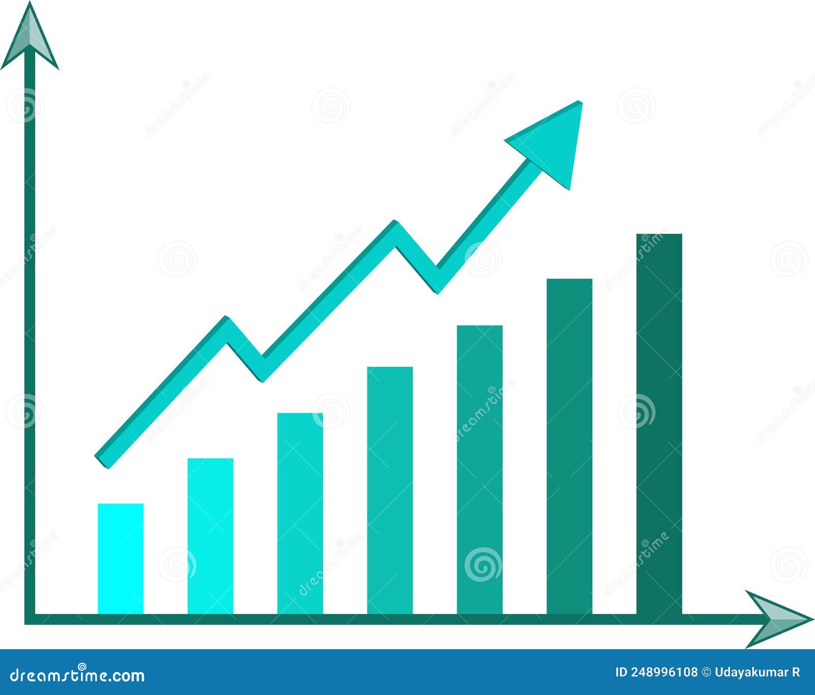 Illustration of Growing Graph Increase Market and Business Graph. on ...