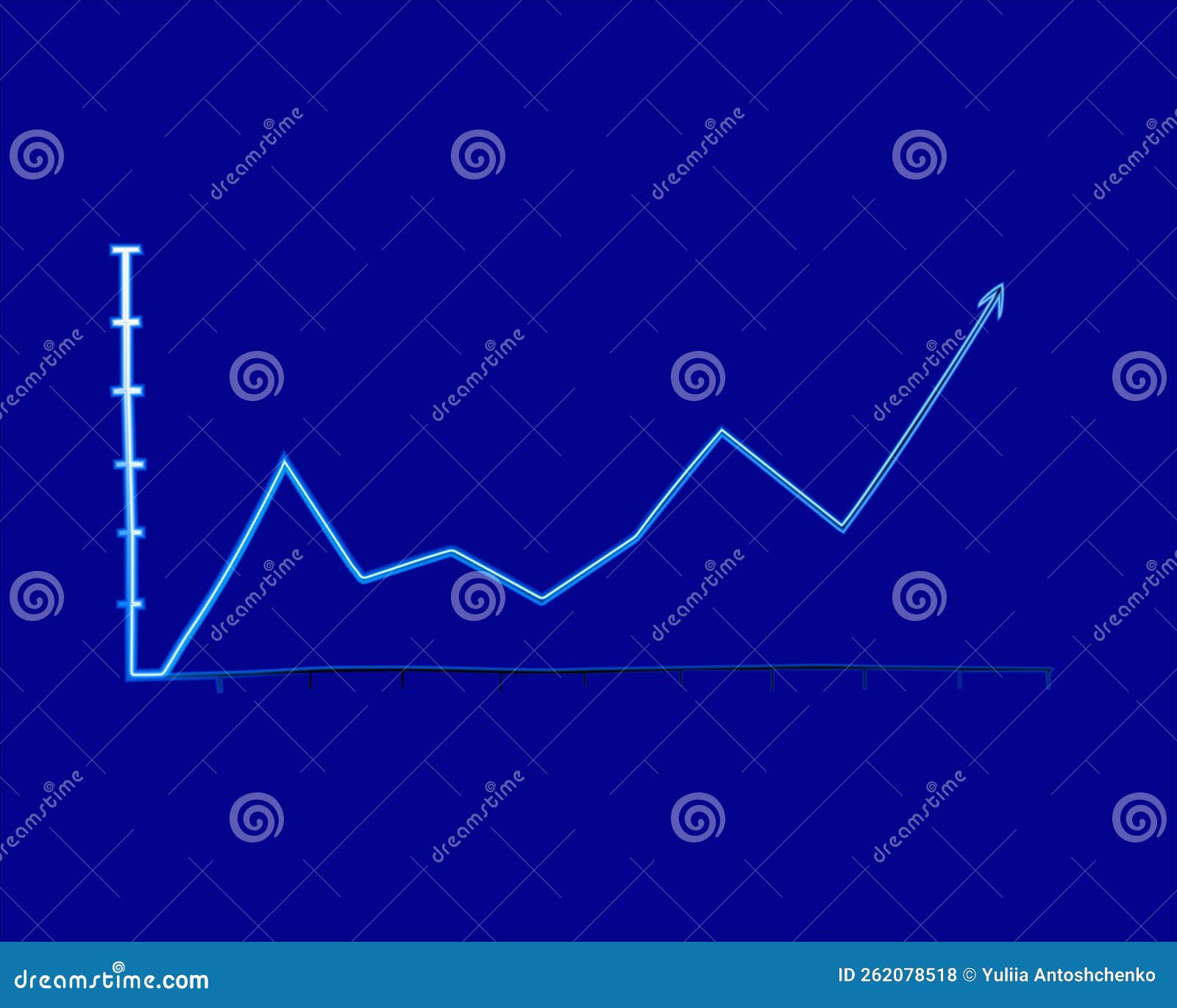 Illustration of Growth Graph with Neon Effect. Stock Vector ...
