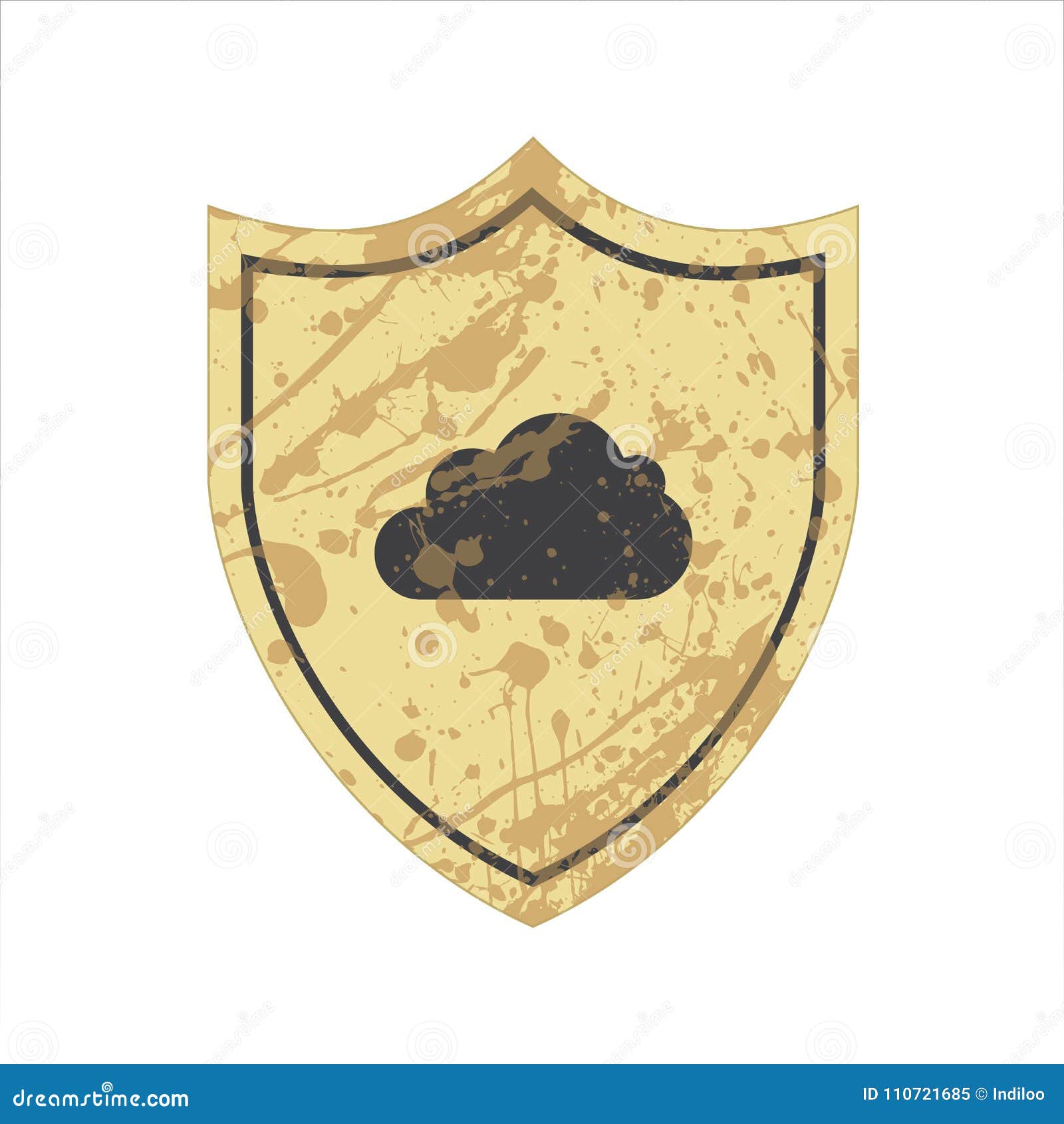 Dark Cloud on Beige Colored Shield Stock Illustration - Illustration of ...