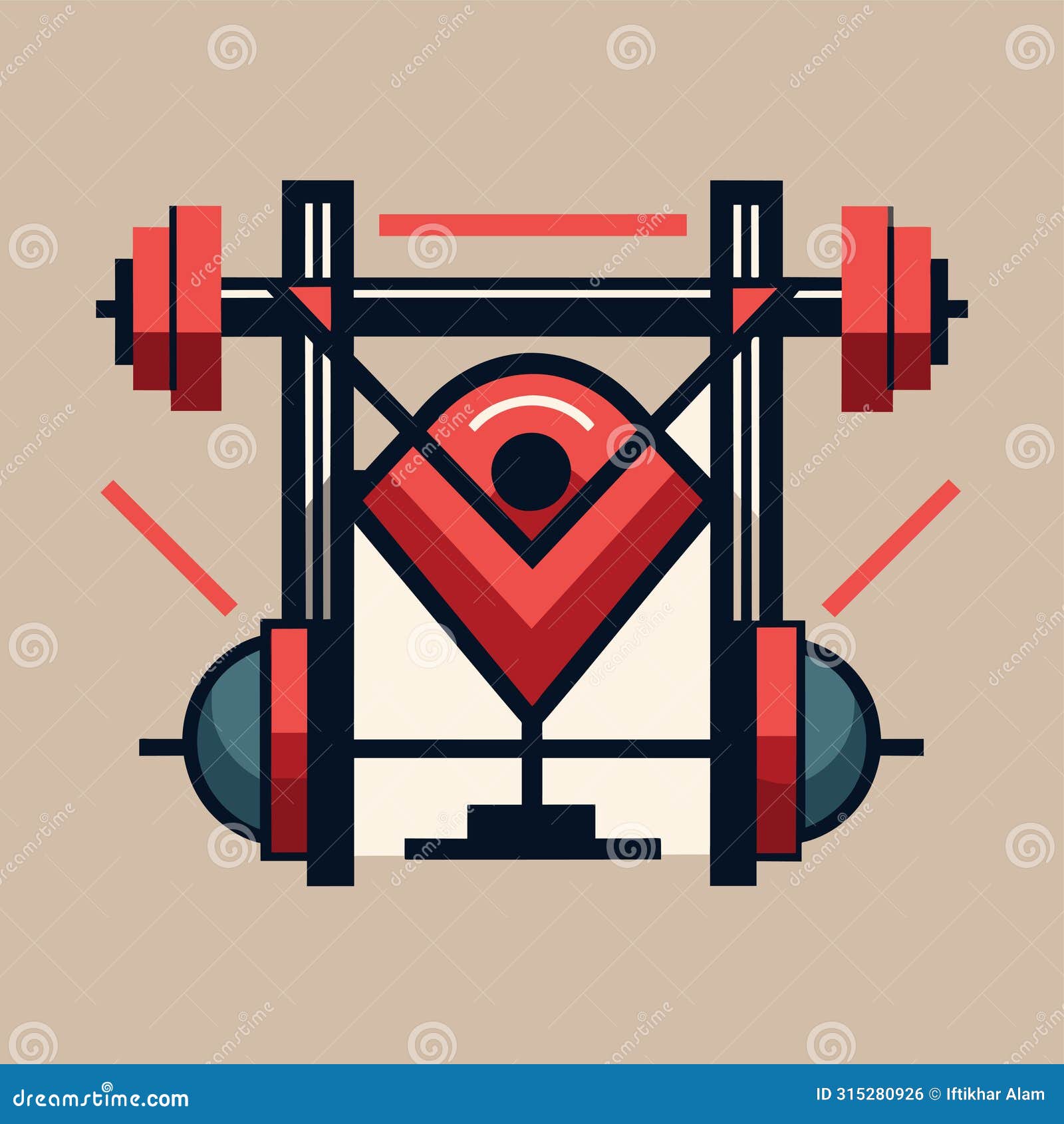Illustration of a Gym Machine in a Flat Design Style, Showcasing the ...