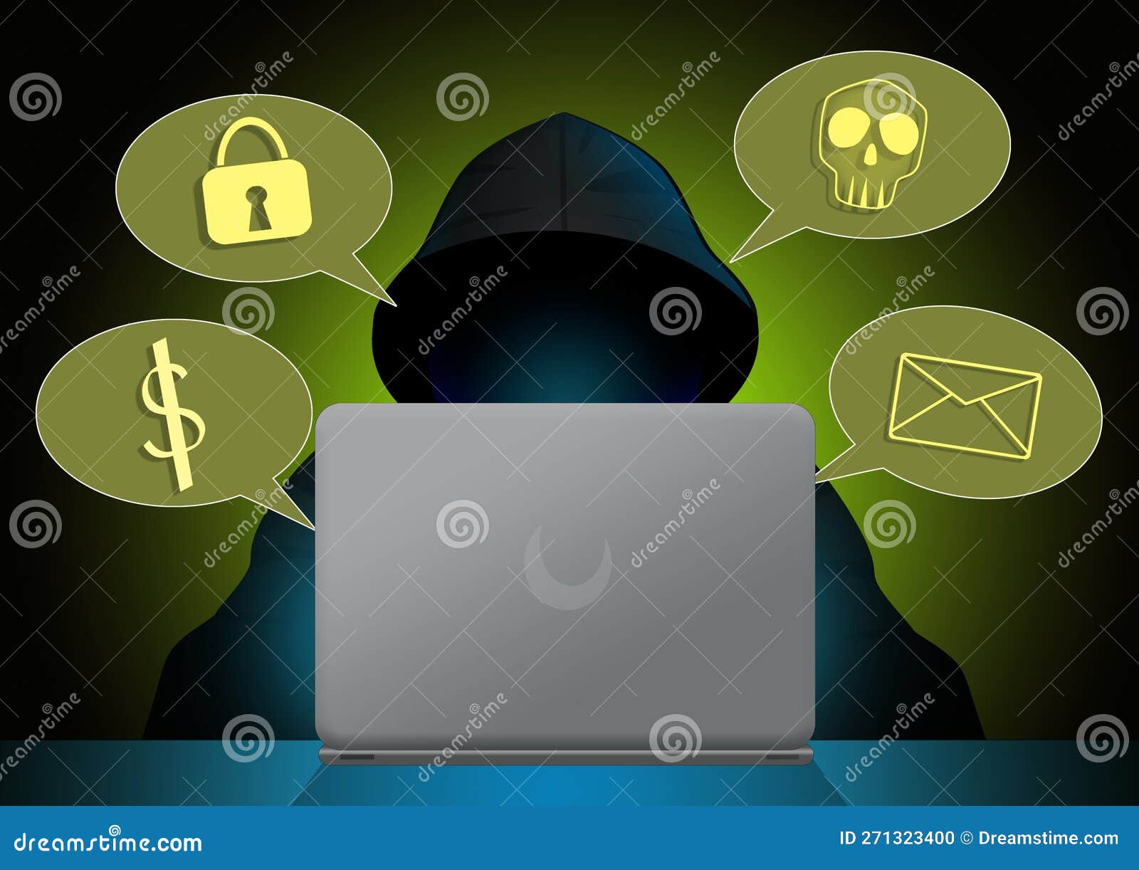 Illustration of Hacker Attack on Servers Stock Illustration ...