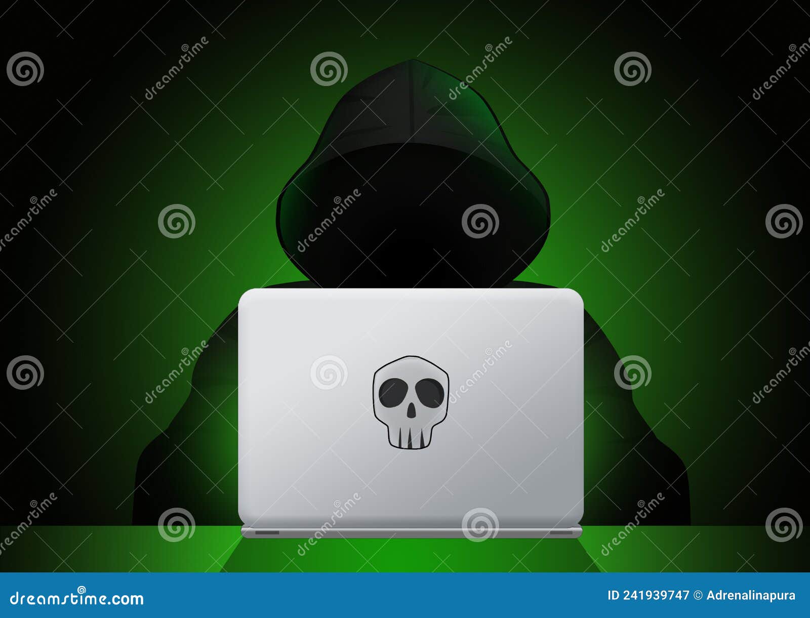 Illustration of Hacker Danger Alert Stock Illustration - Illustration ...