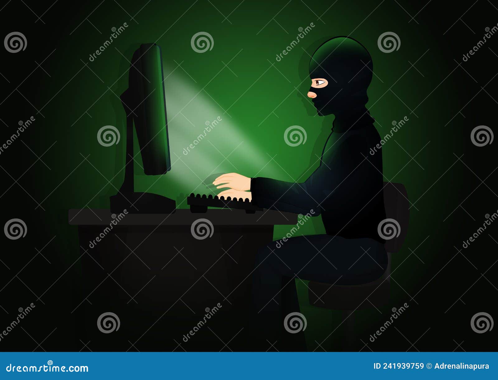 Illustration of Hacker Danger Alert Stock Illustration - Illustration ...