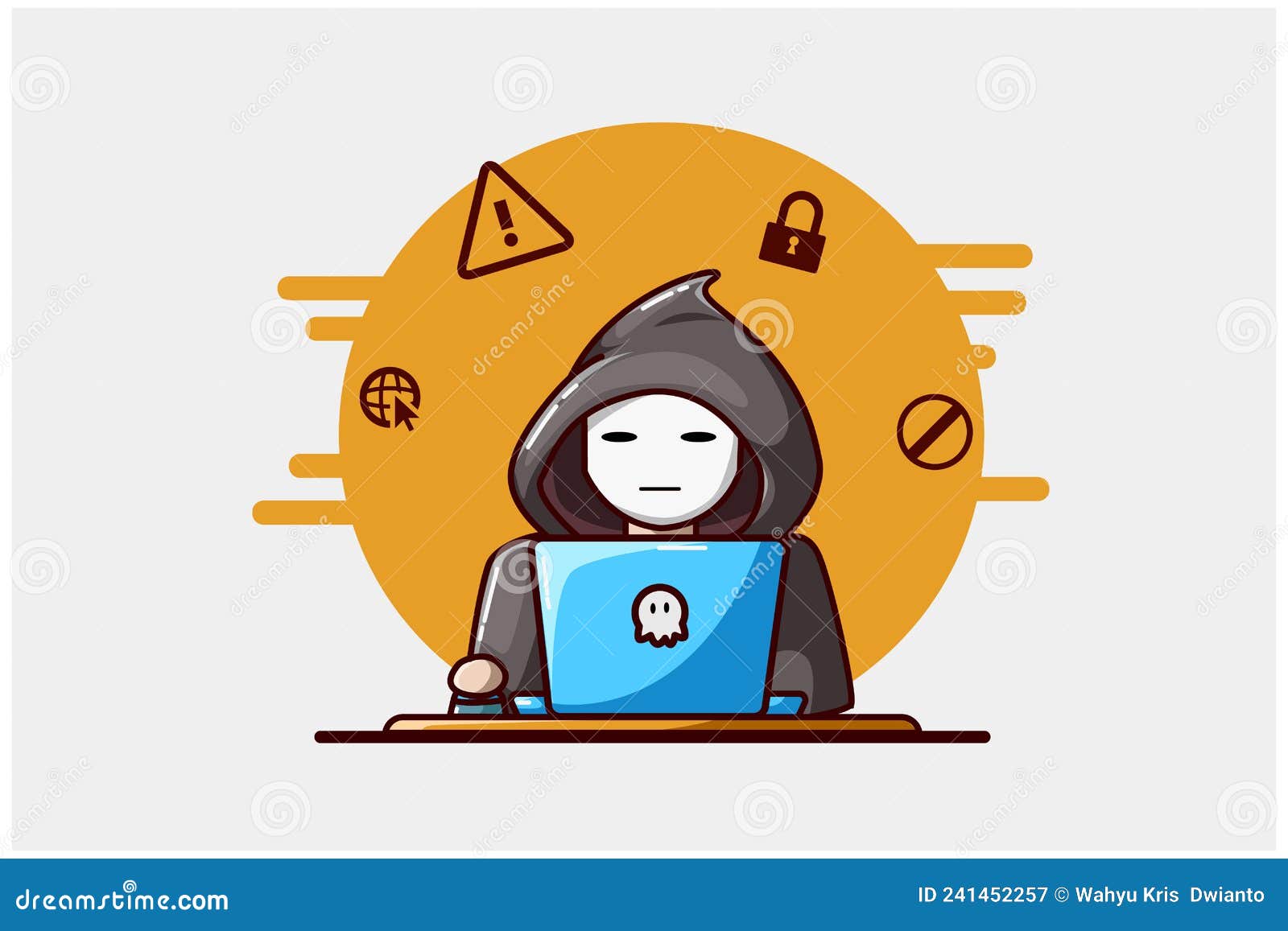 Illustration of a Hacker Hand Drawing Stock Vector - Illustration of ...