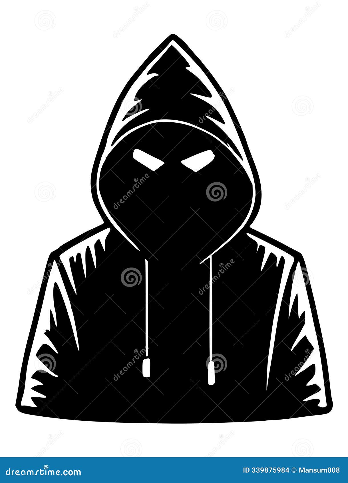 Illustration of a Hacker Man in a Hoodie Stock Illustration ...