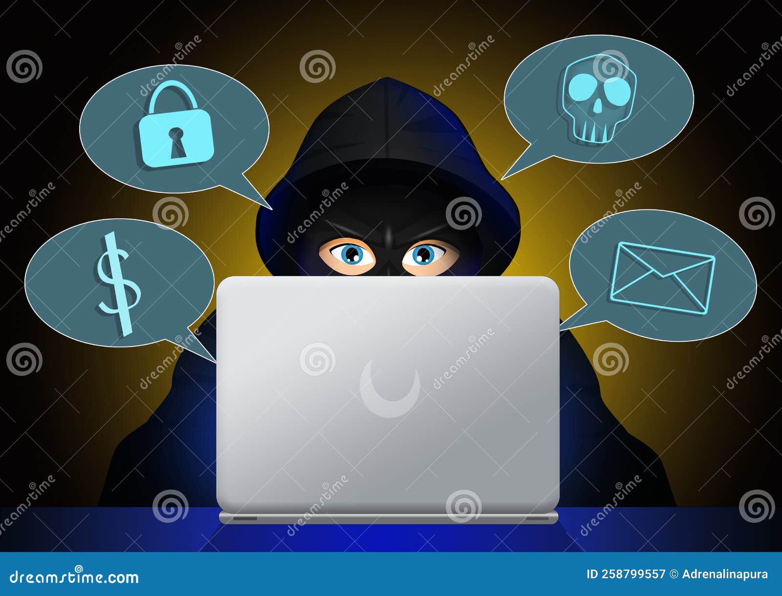 Illustration of Hacker Virus Attack Stock Illustration - Illustration ...