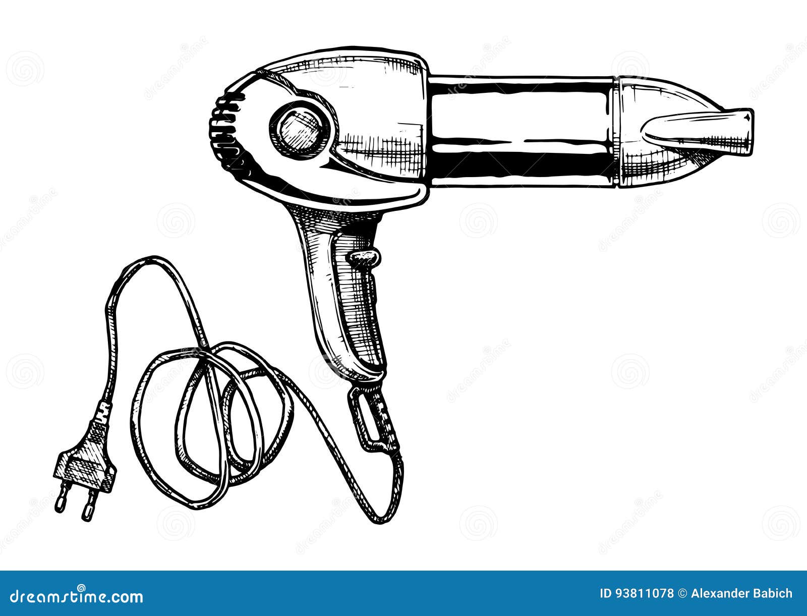 Illustration Of Hair Dryer Stock Vector Illustration Of Drawn 93811078