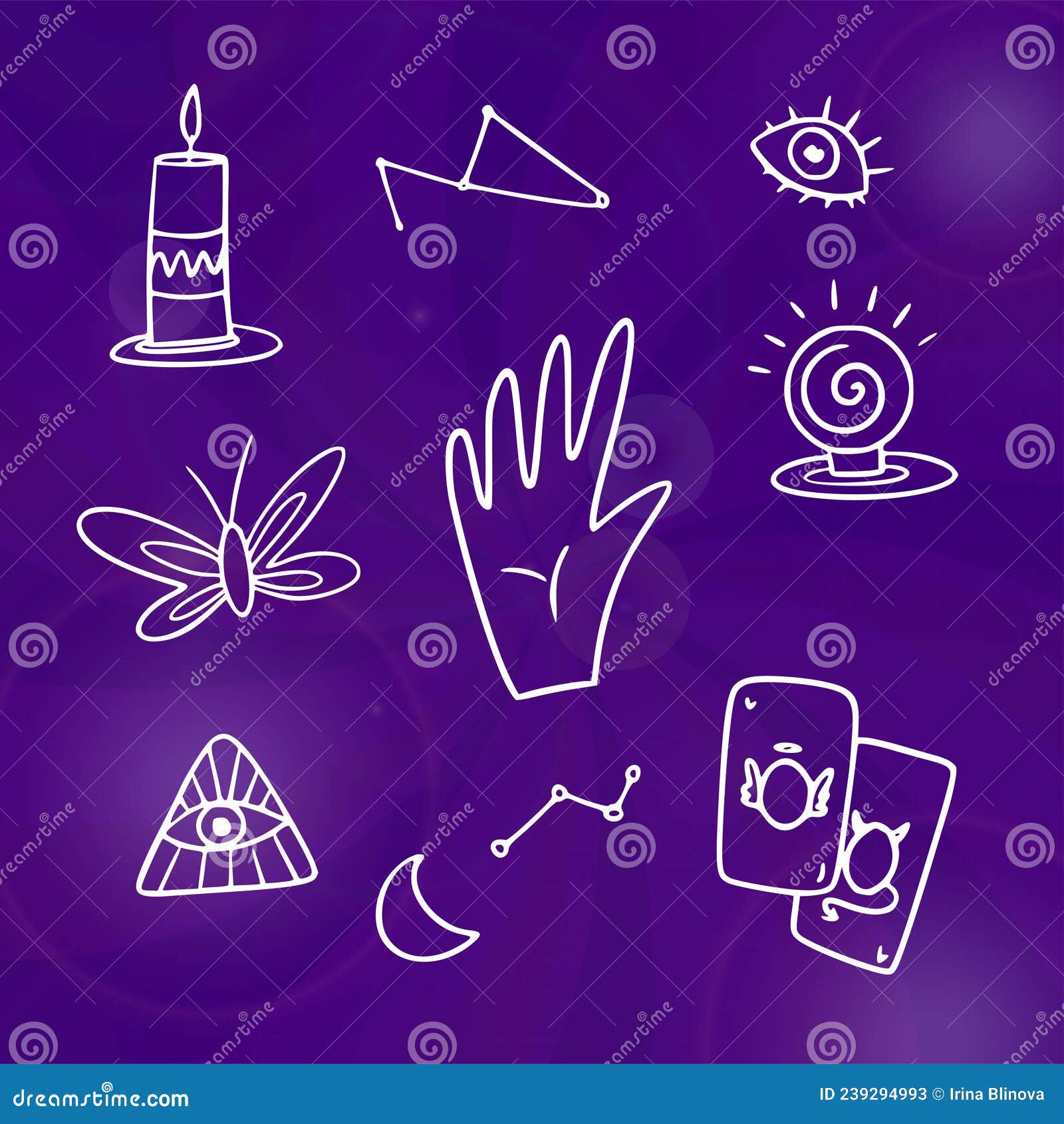 Illustration Halloween Divination Eye Hand Holding Candle Stock Vector ...