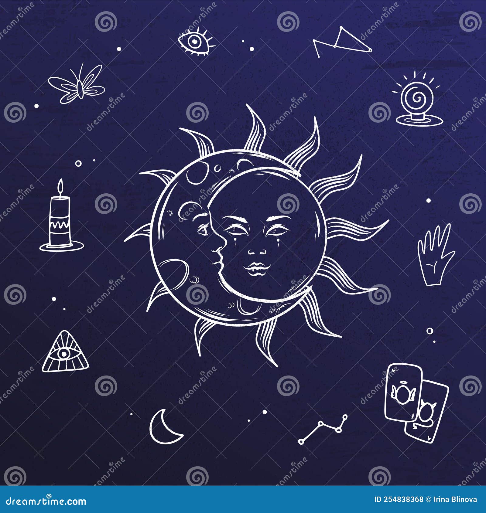 Illustration Halloween Divination Eye Hand Holding Candle Stock Vector ...