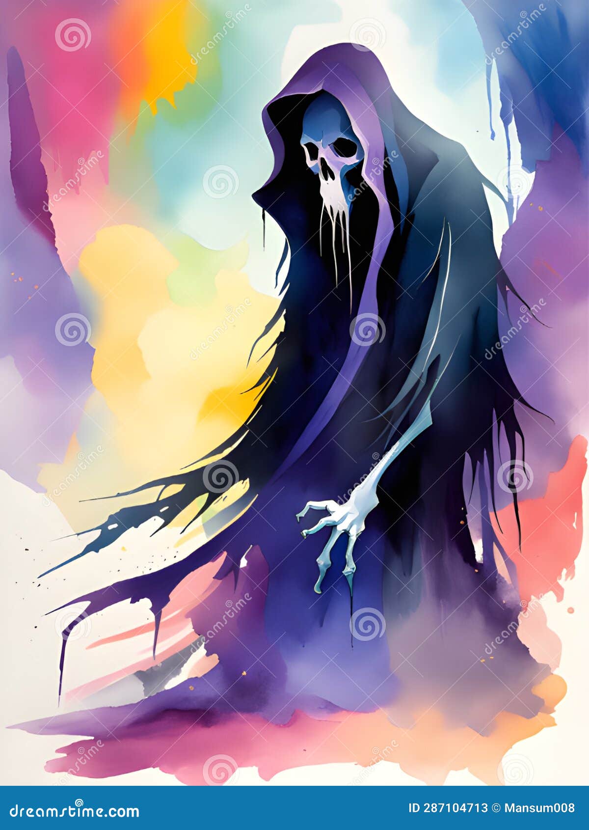 Illustration of a Halloween Evil Ghost, Ai Generated Stock Illustration ...