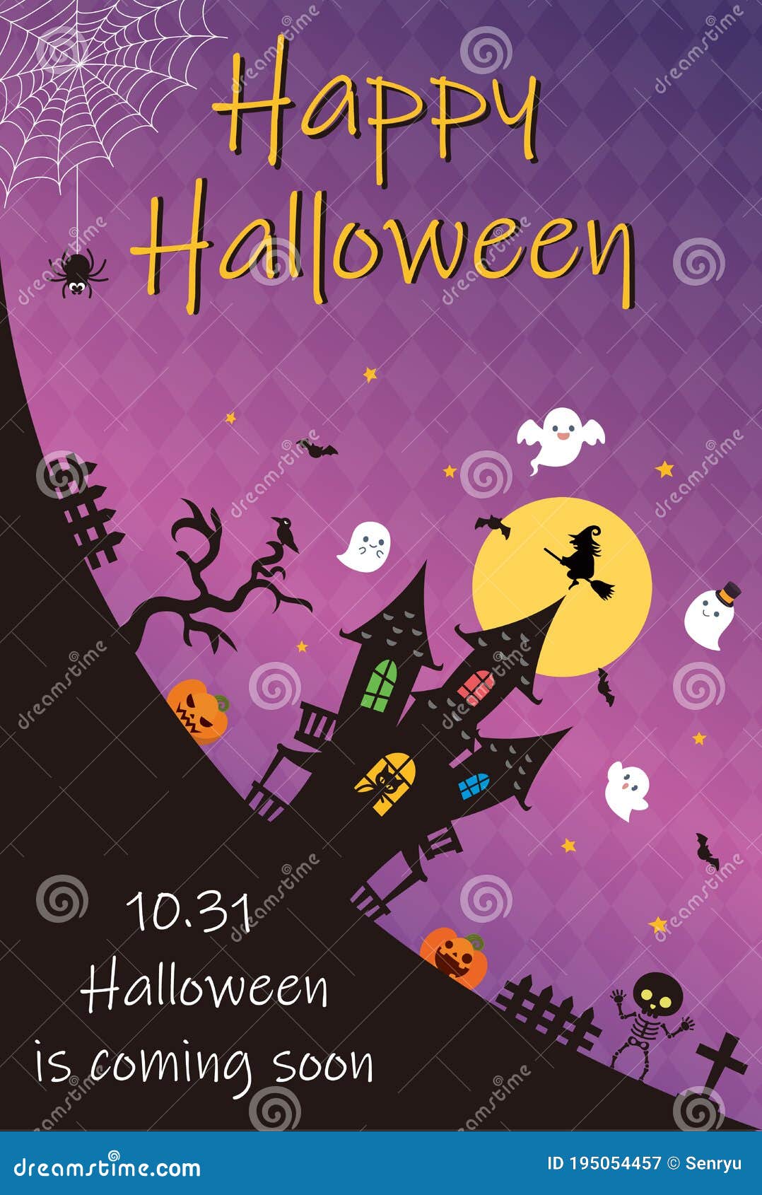 Halloween Messagecard Design Stock Vector - Illustration of messagecard ...