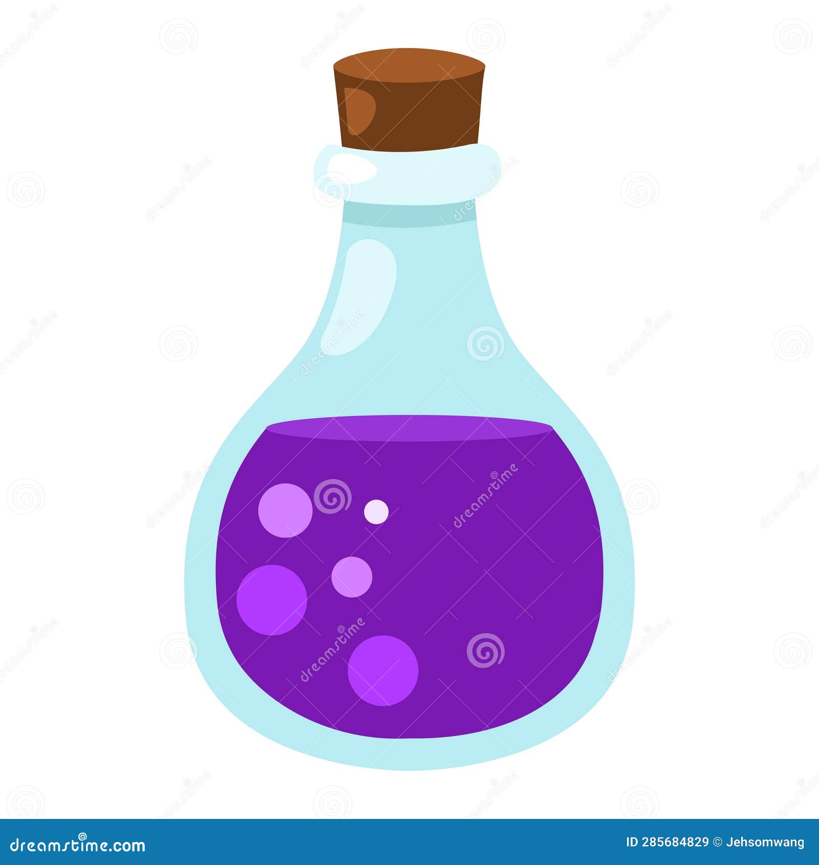 Witch`s Pot With A Potion Brewing On A Fire.Halloween. Cartoon Style ...