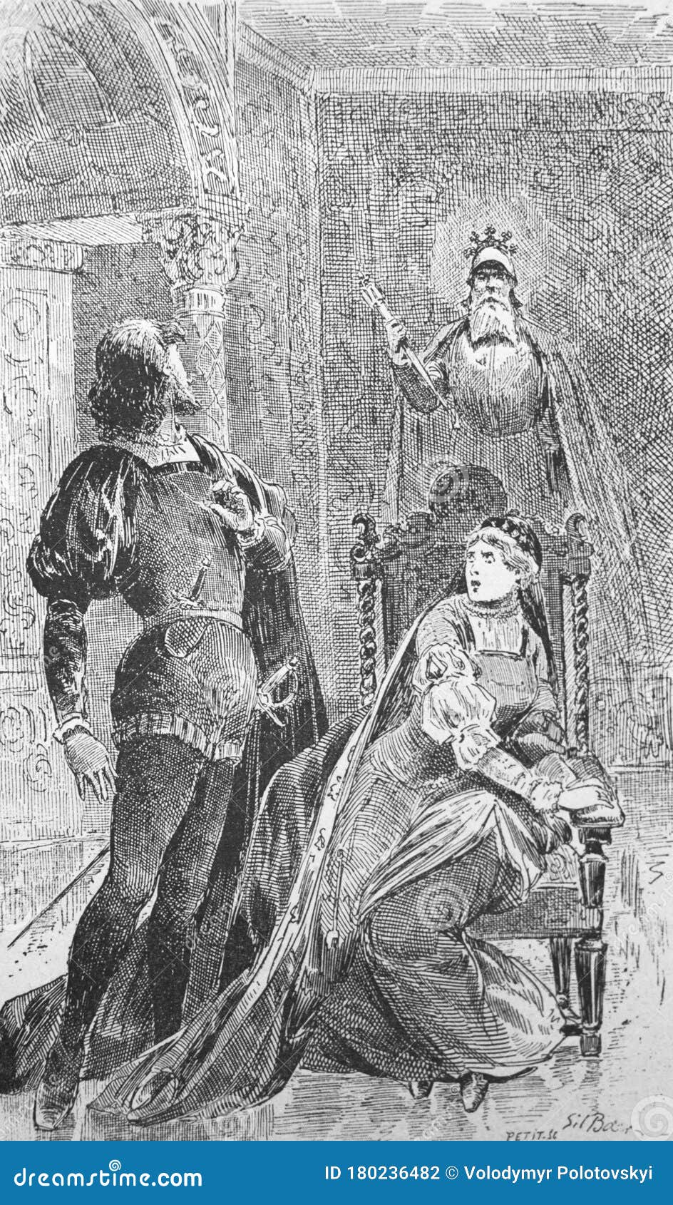 Hamlet, Vintage Illustration Cartoon Vector | CartoonDealer.com #163230363