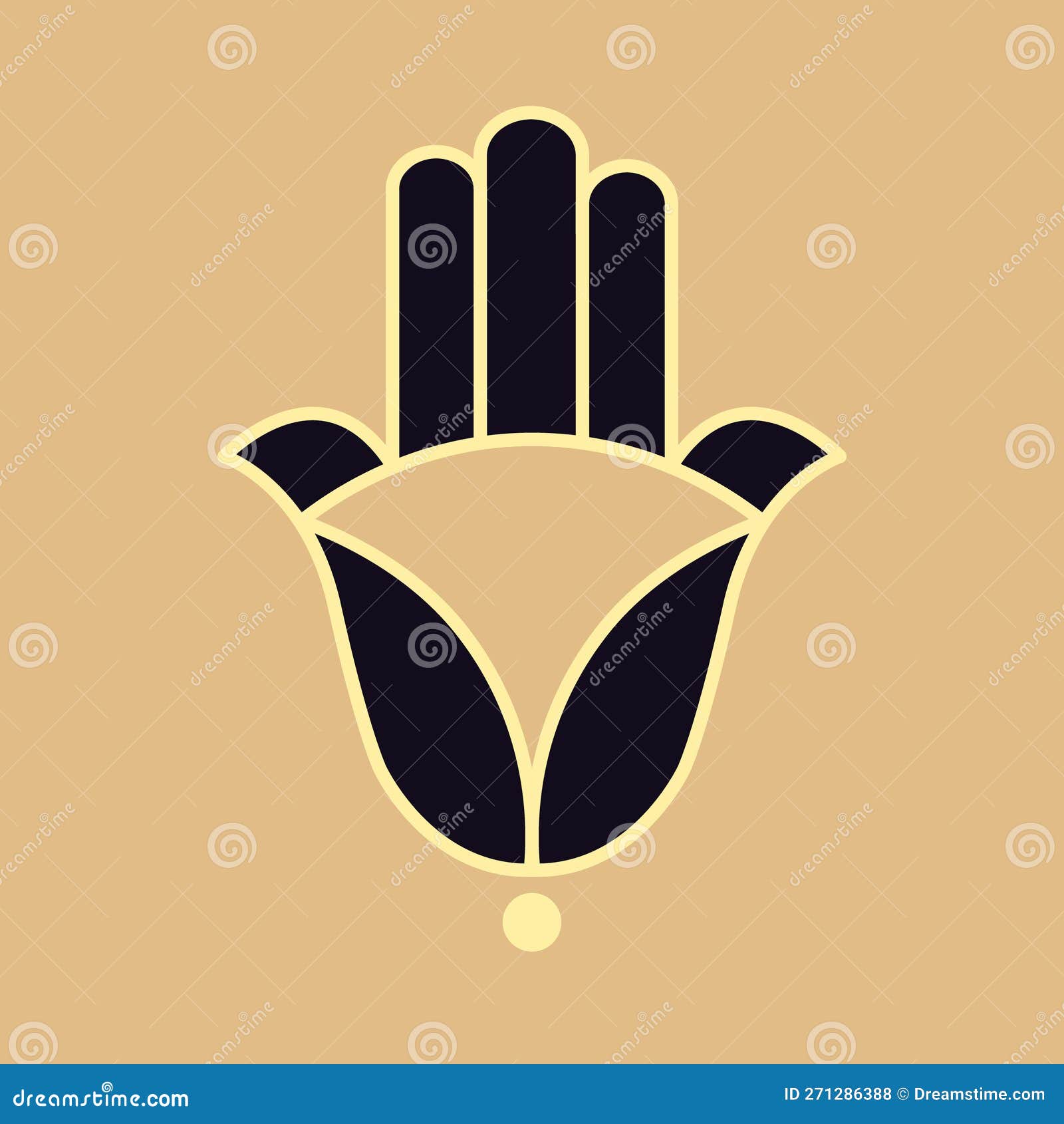Illustration of a Hamsa Hand Symbol. Hand of Fatima Religious Stock ...