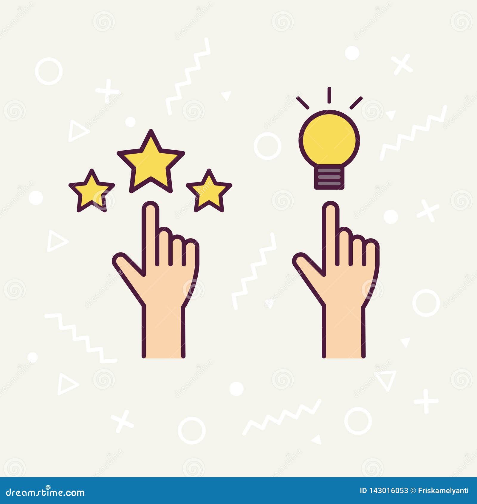 Illustration of Hand with Brilliant Ideas. Sign, Symbol, Icon, Solution ...