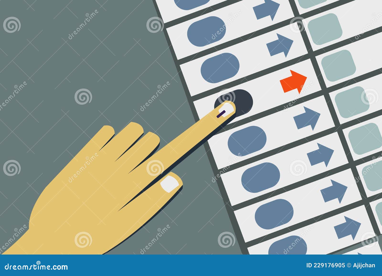Hand Casting Vote in Electronic Voting Machine Stock Vector ...