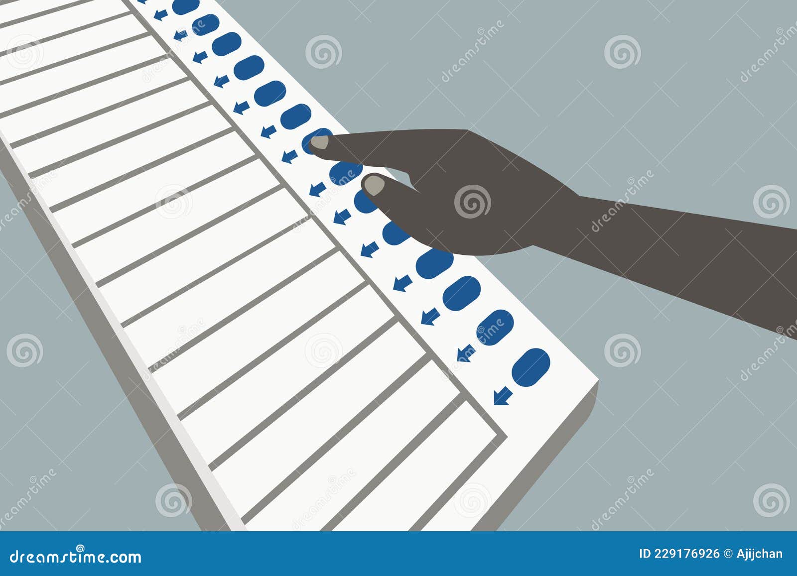 Hand Casting Vote in Electronic Voting Machine Stock Vector ...