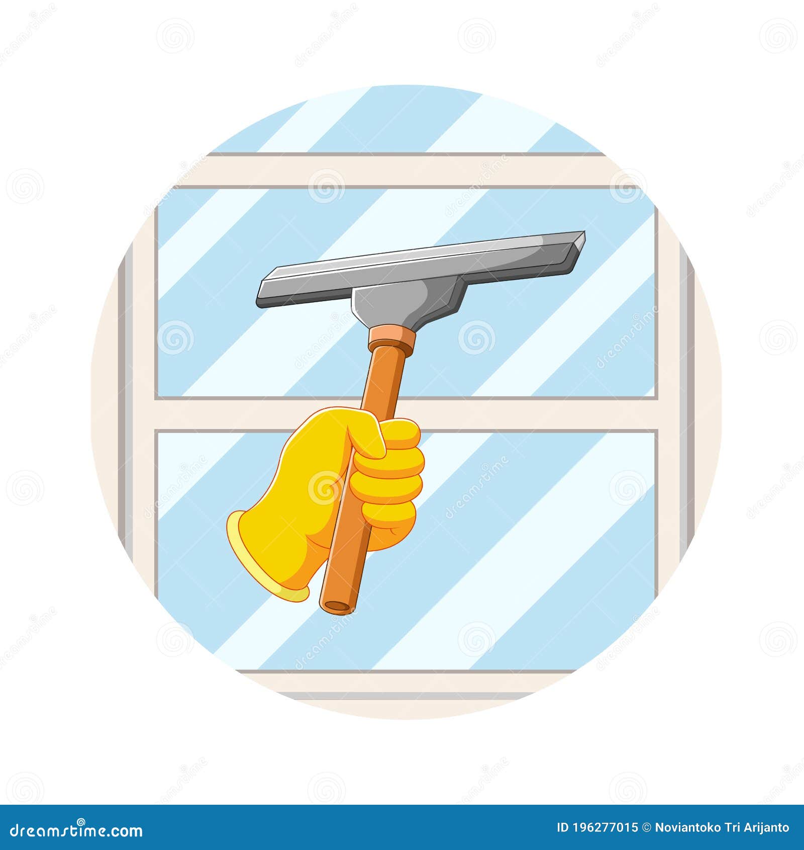 The Hand Clean the Windows with the Window Cleaner Stock Vector ...
