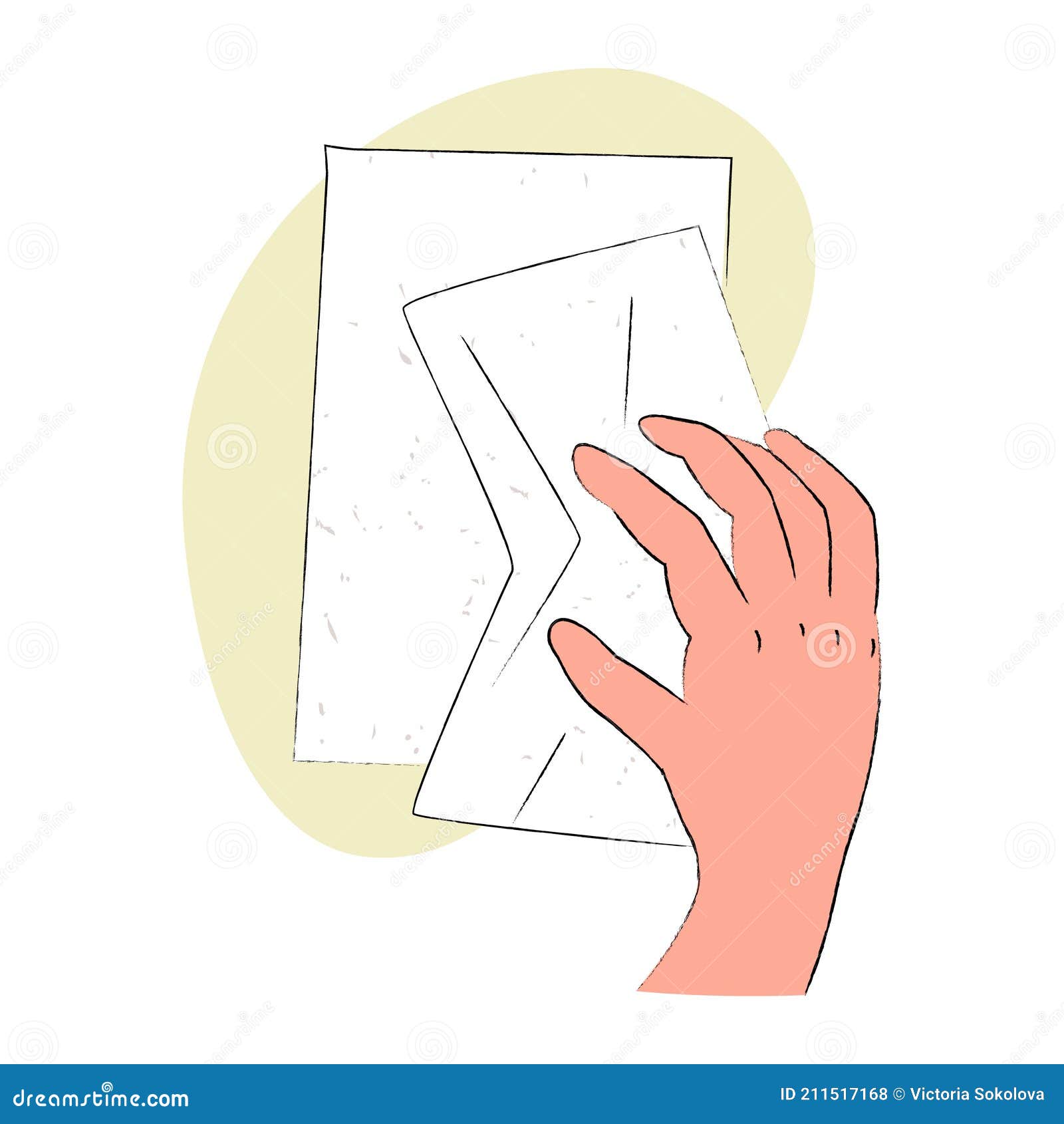 Illustration with Hand Crumpling Piece of Paper. Stock Vector ...