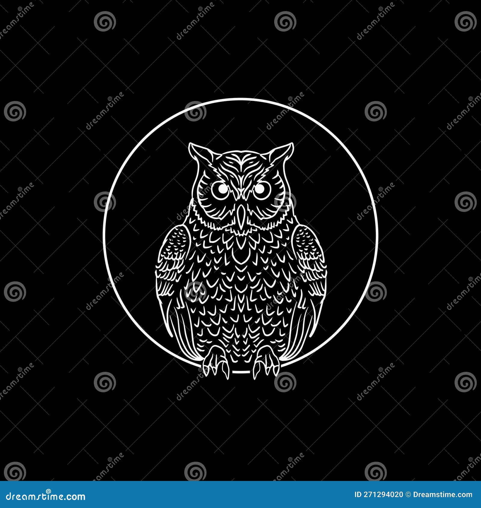 Hand Drawing Owl Isolated Circle Shape Vector Design Stock Vector ...
