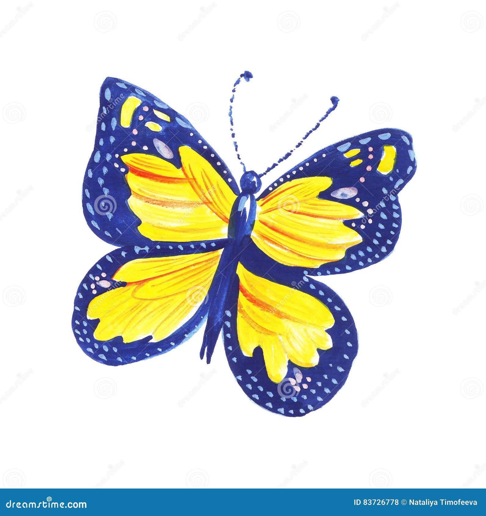 Illustration Hand-drawn Butterflies of Different Patterns Stock ...