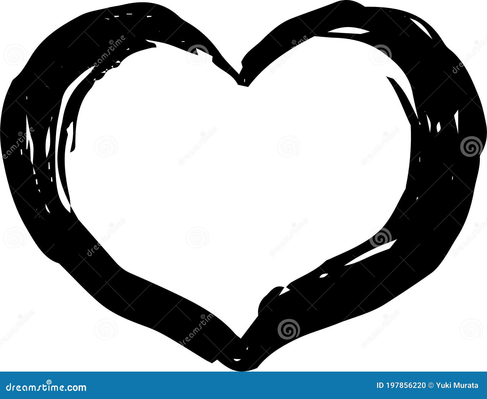 Illustration of Hand Drawn Cute Black Heart Stock Vector - Illustration ...