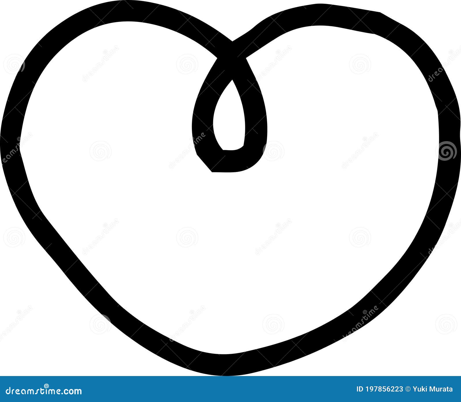 Illustration of Hand Drawn Cute Black Heart Stock Vector - Illustration ...