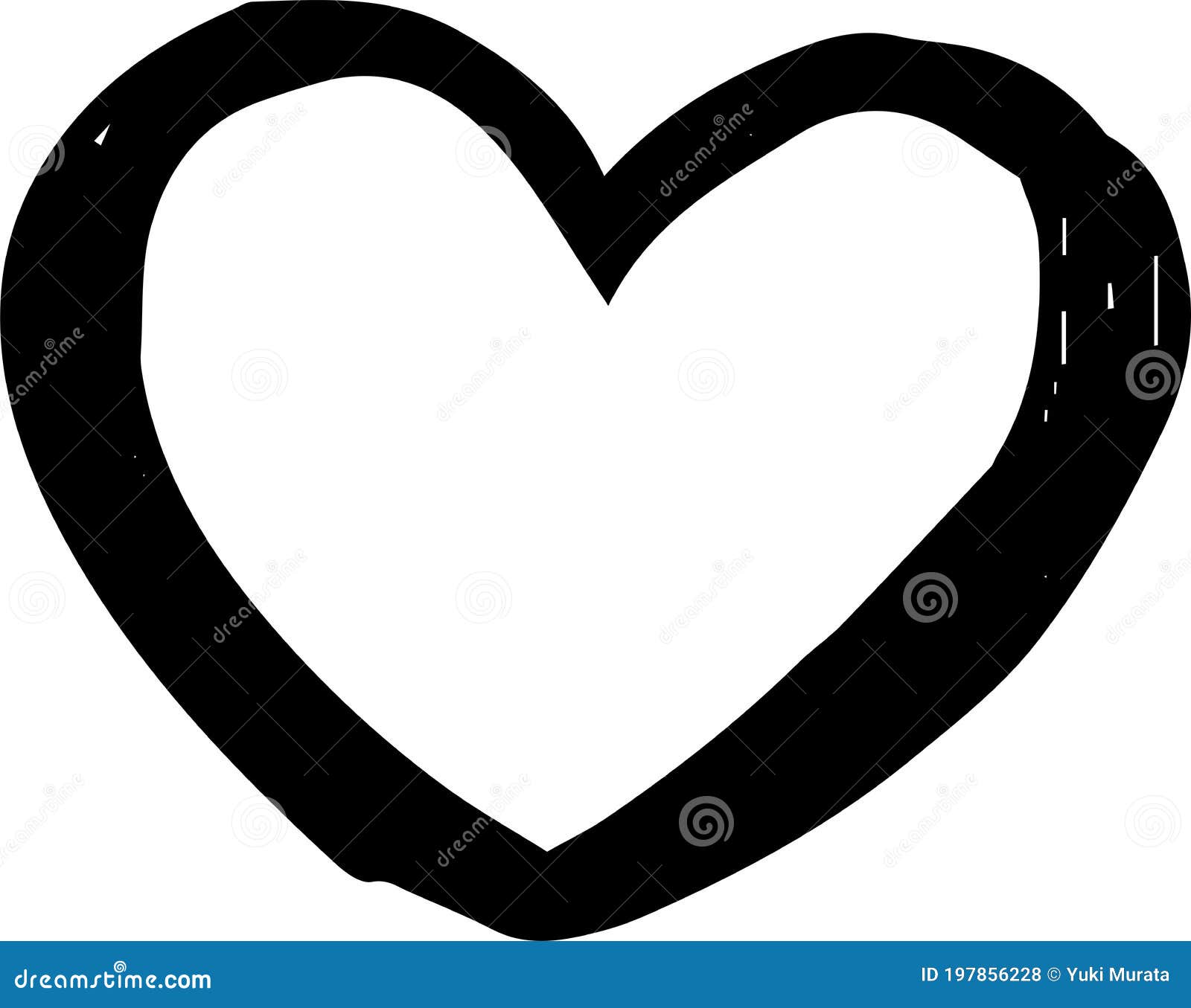 Illustration of Hand Drawn Cute Black Heart Stock Vector - Illustration ...