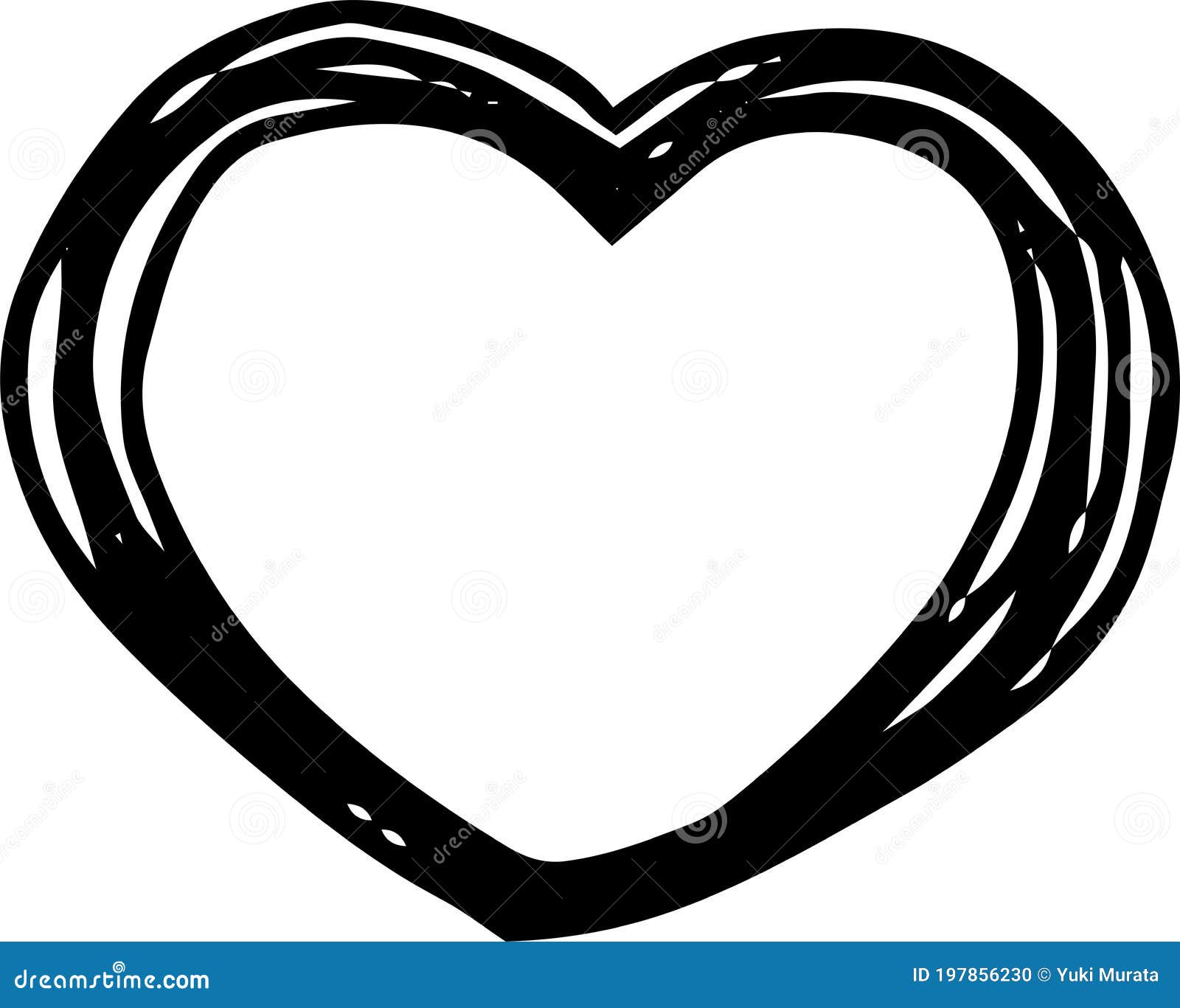 Illustration of Hand Drawn Cute Black Heart Stock Vector - Illustration ...