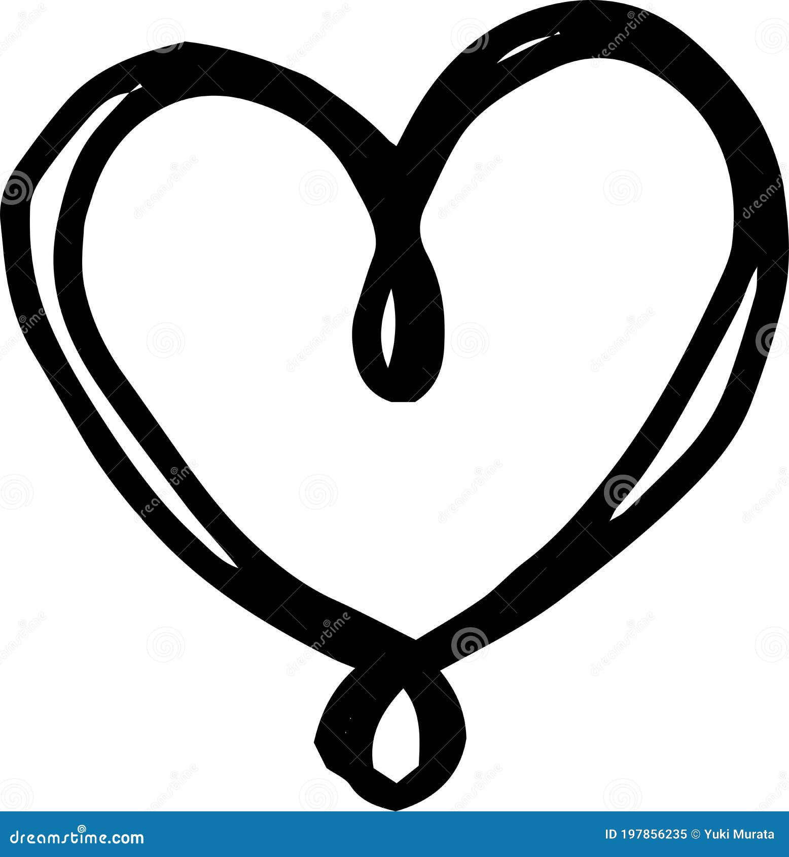 Illustration of Hand Drawn Cute Black Heart Stock Vector - Illustration ...