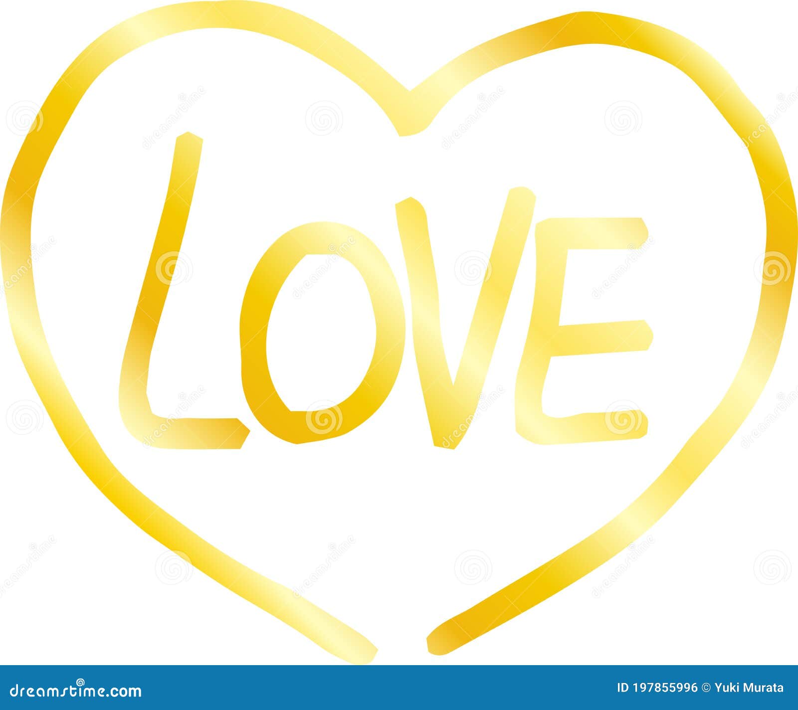 Illustration of Hand Drawn Cute Gold Heart Stock Vector - Illustration ...