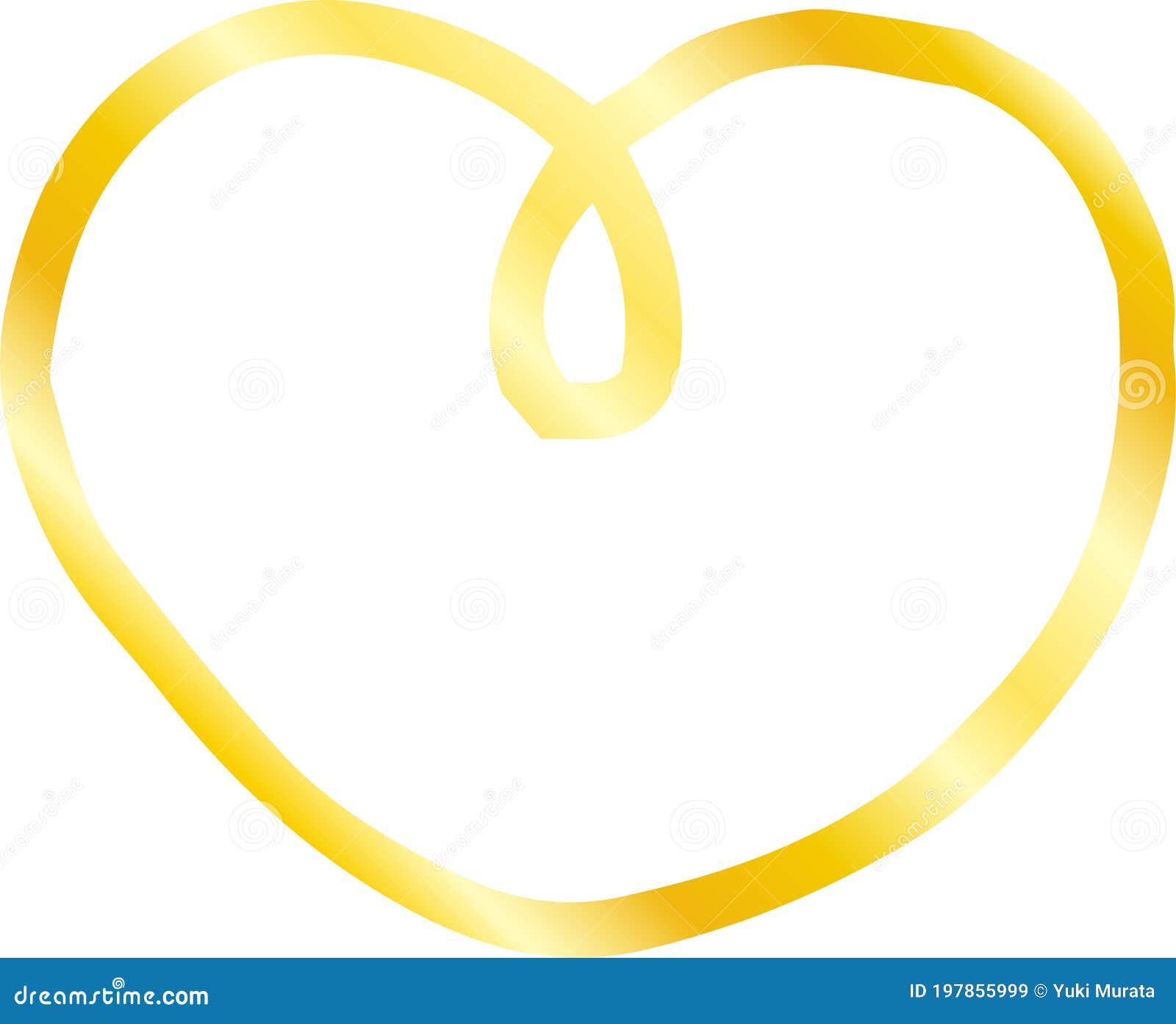 Illustration of Hand Drawn Cute Gold Heart Stock Vector - Illustration ...