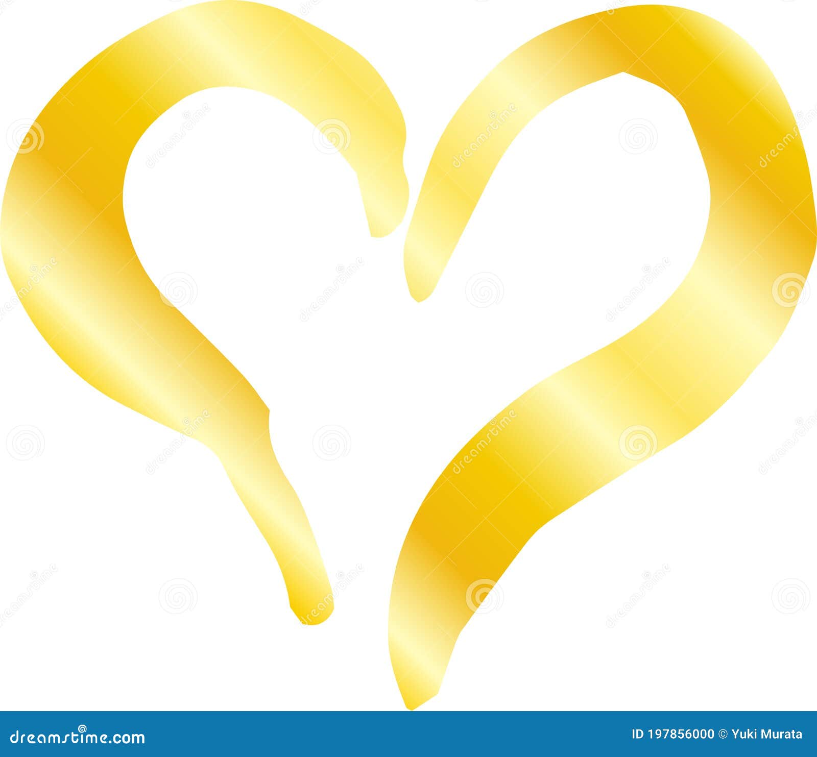 Illustration of Hand Drawn Cute Gold Heart Stock Vector - Illustration ...