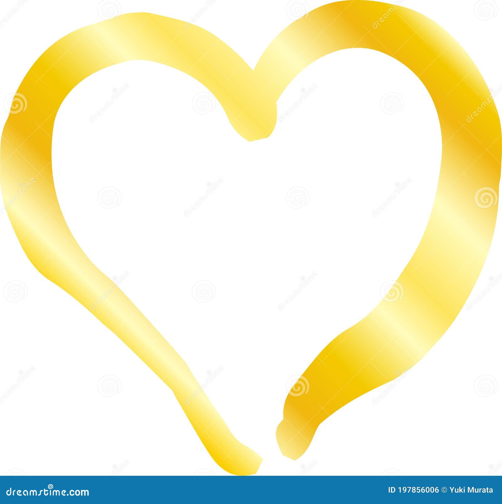 Illustration of Hand Drawn Cute Gold Heart Stock Vector - Illustration ...