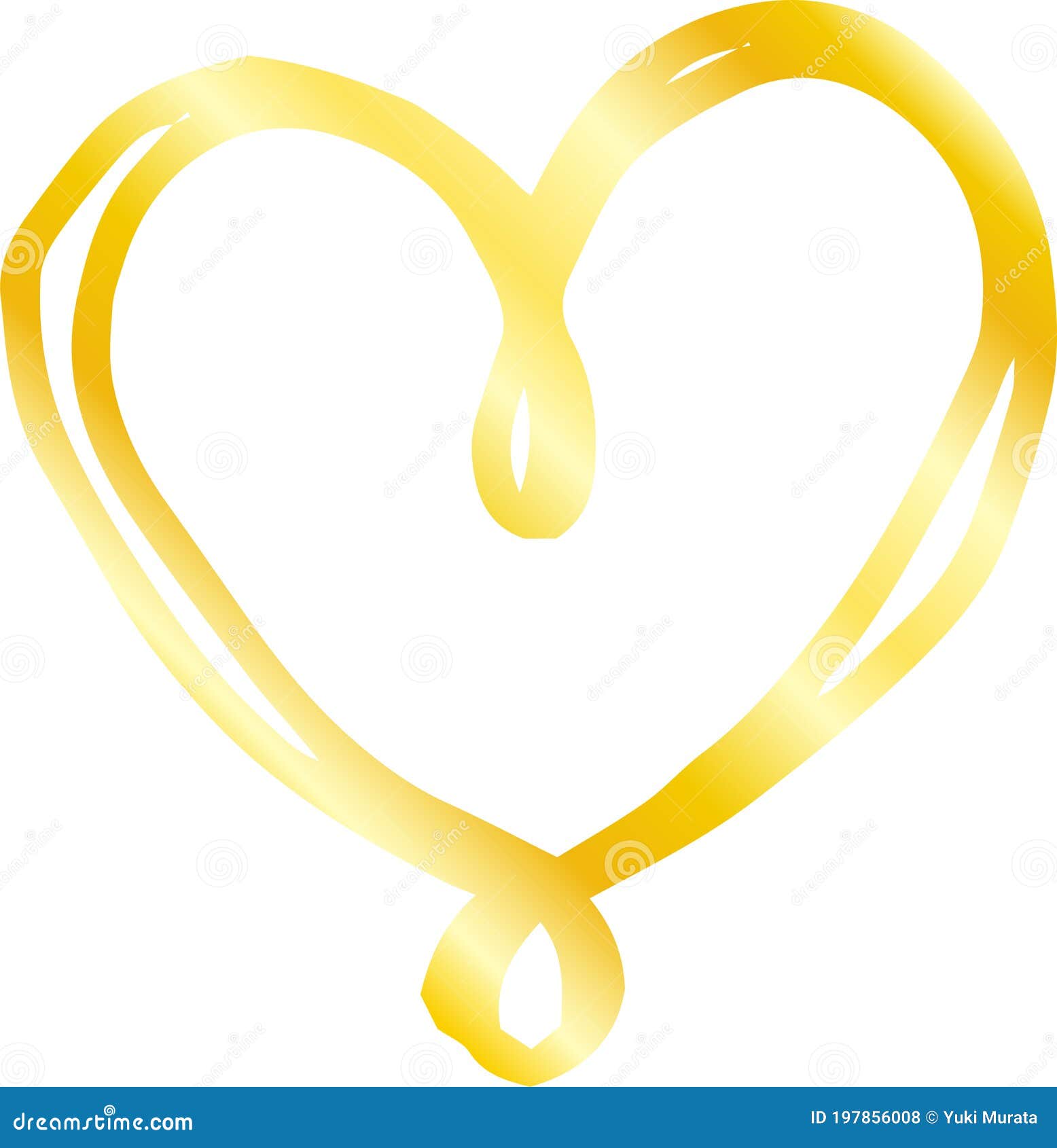 Illustration of Hand Drawn Cute Gold Heart Stock Vector - Illustration ...