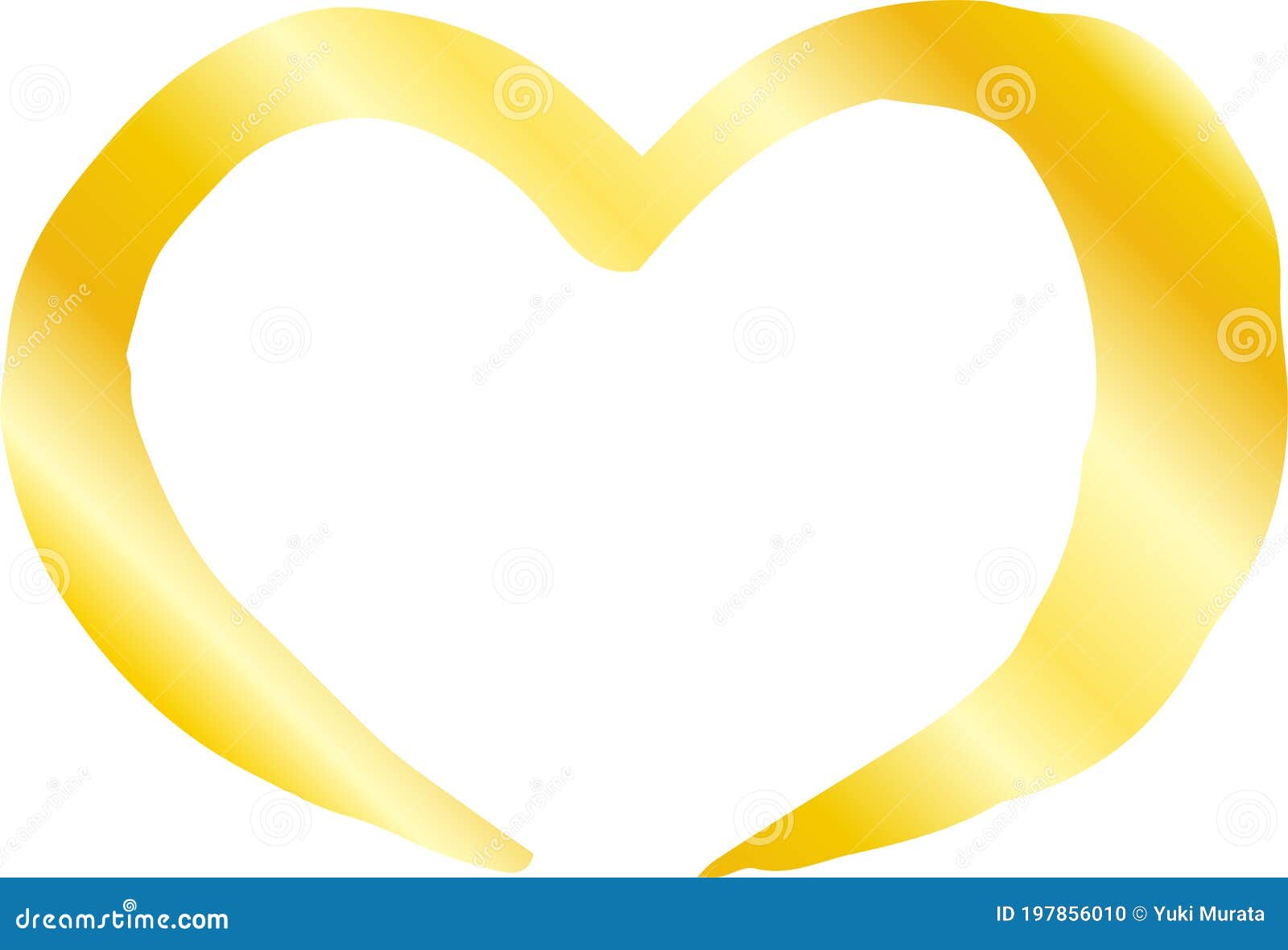 Illustration of Hand Drawn Cute Gold Heart Stock Vector - Illustration ...