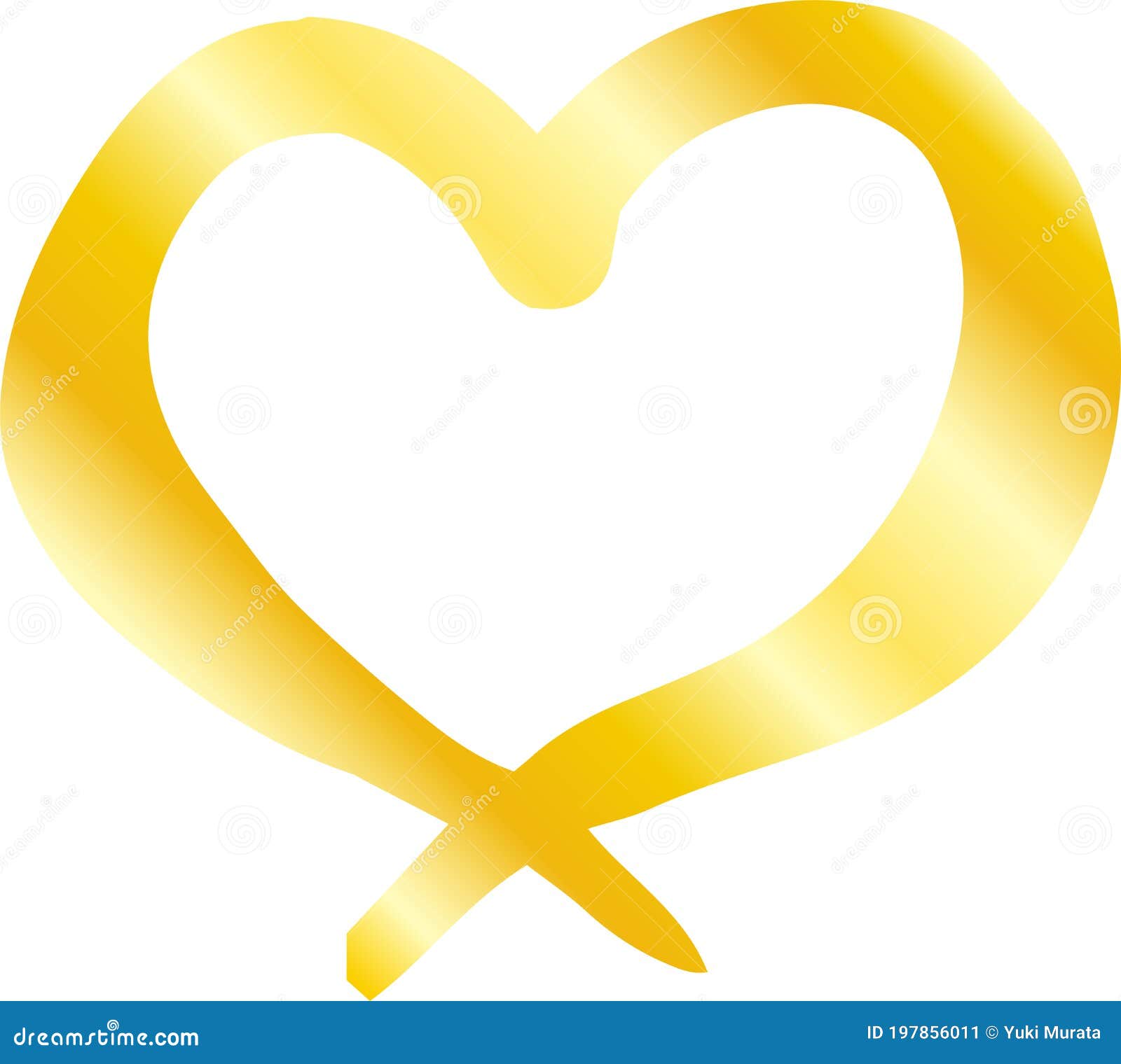 Illustration of Hand Drawn Cute Gold Heart Stock Vector - Illustration ...