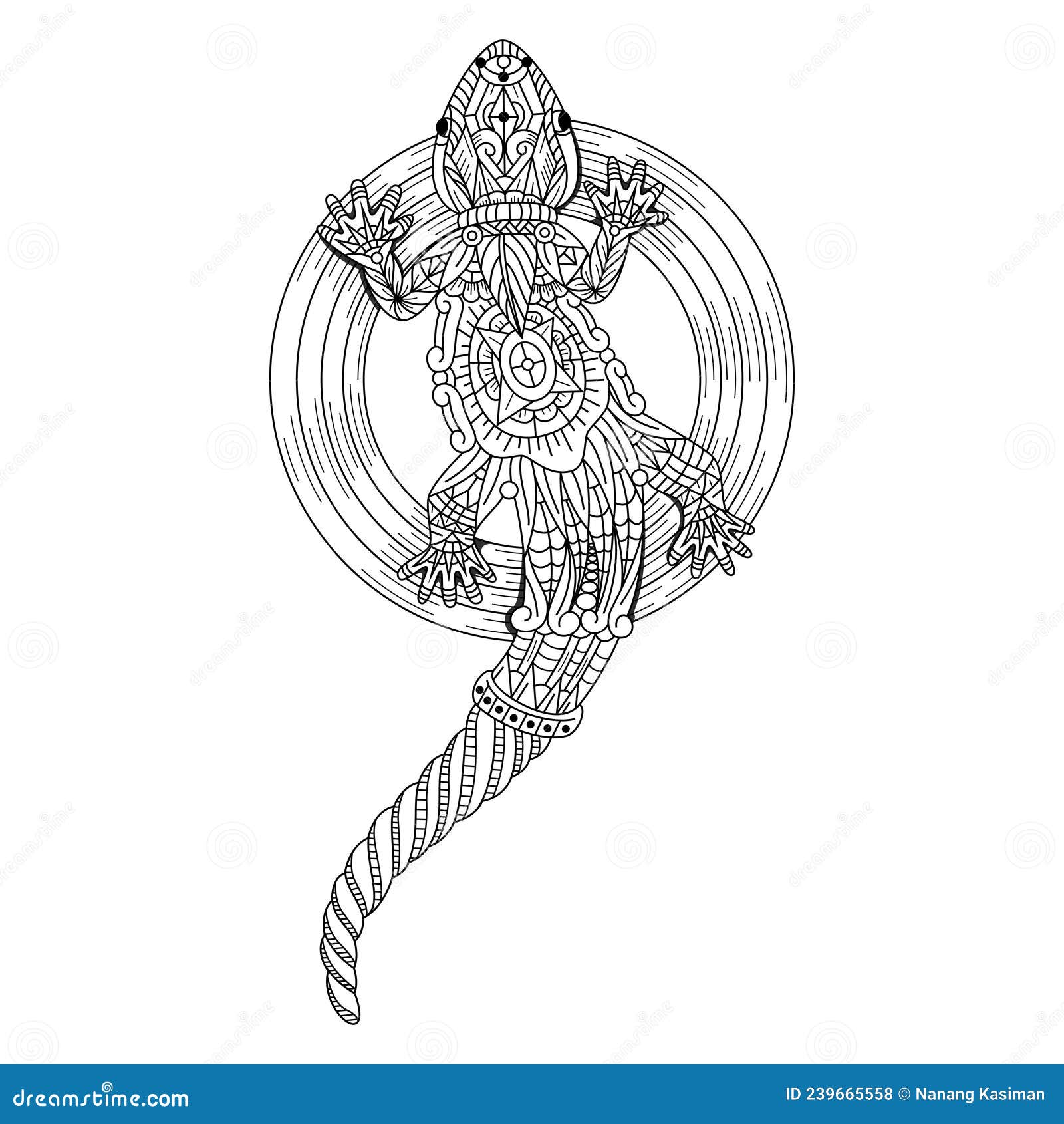 Hand Drawn of Gecko in Zentangle Style Stock Vector - Illustration of ...