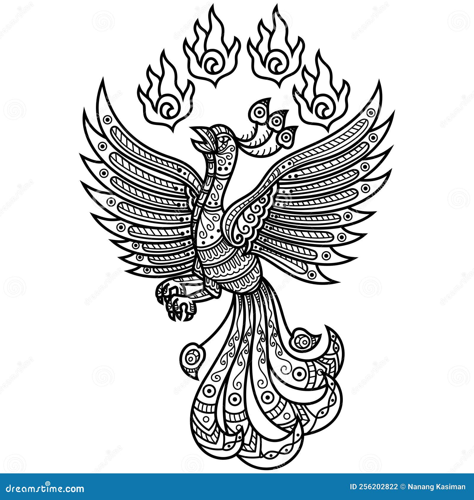 Hand Drawn of Phoenix in Zentangle Style Stock Vector - Illustration of ...